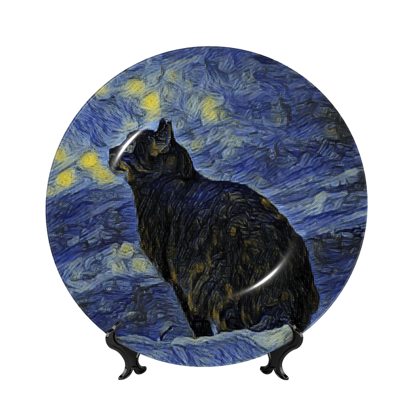 Honeii Shambhala Cat In Van Gogh Impressionist Print Elegant Bone China ...