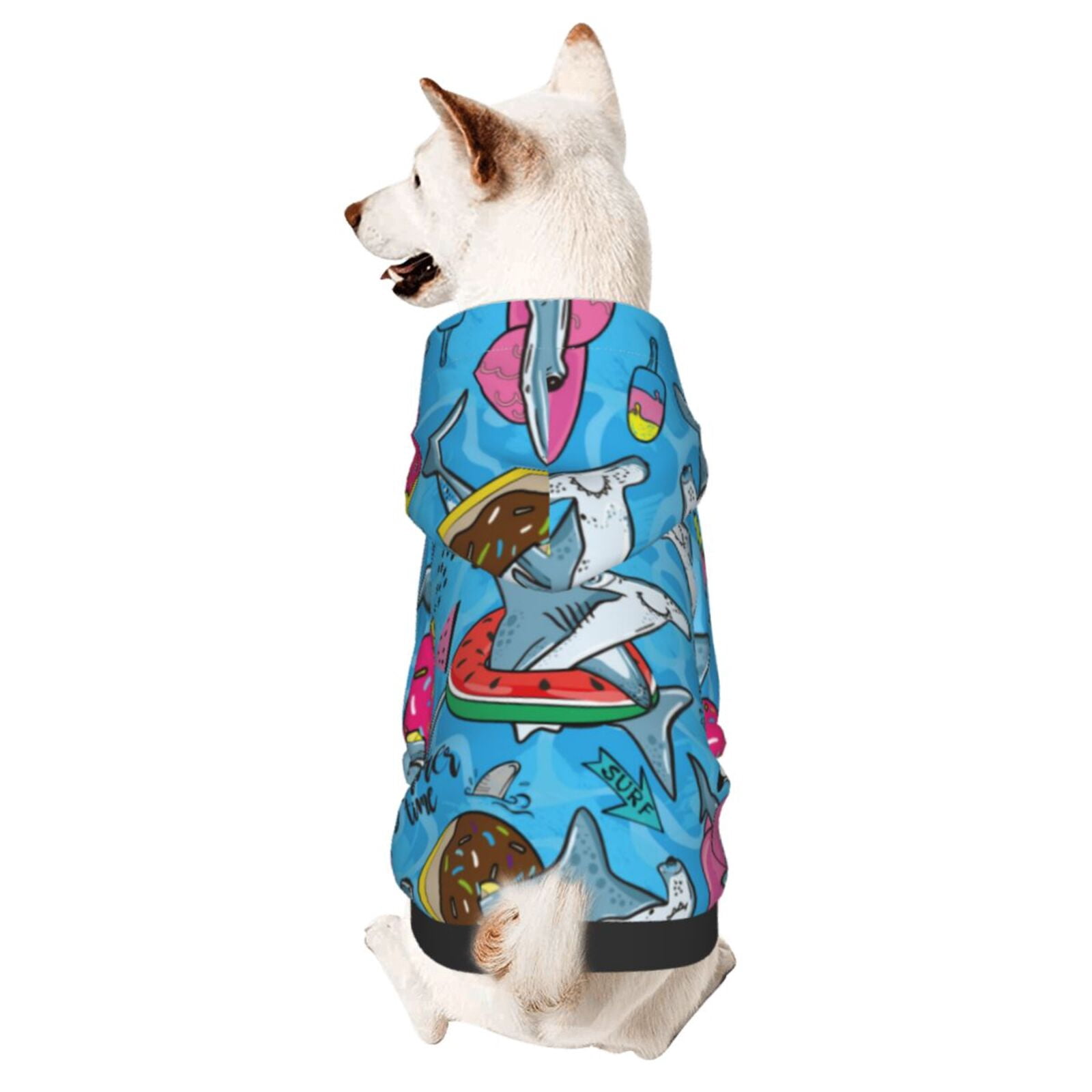 Honeii Sharks Summer Print Small Dog Hoodies Pet Hooded Sweatshirts ...