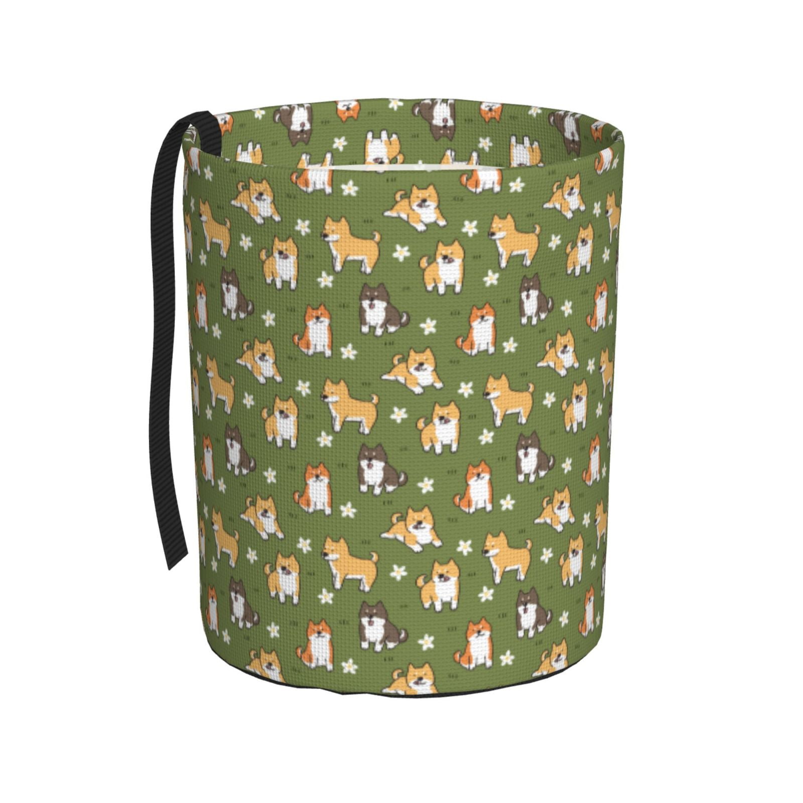 Honeii Shiba Inu Dog And Flower Print Waterproof Car Trash Can ...