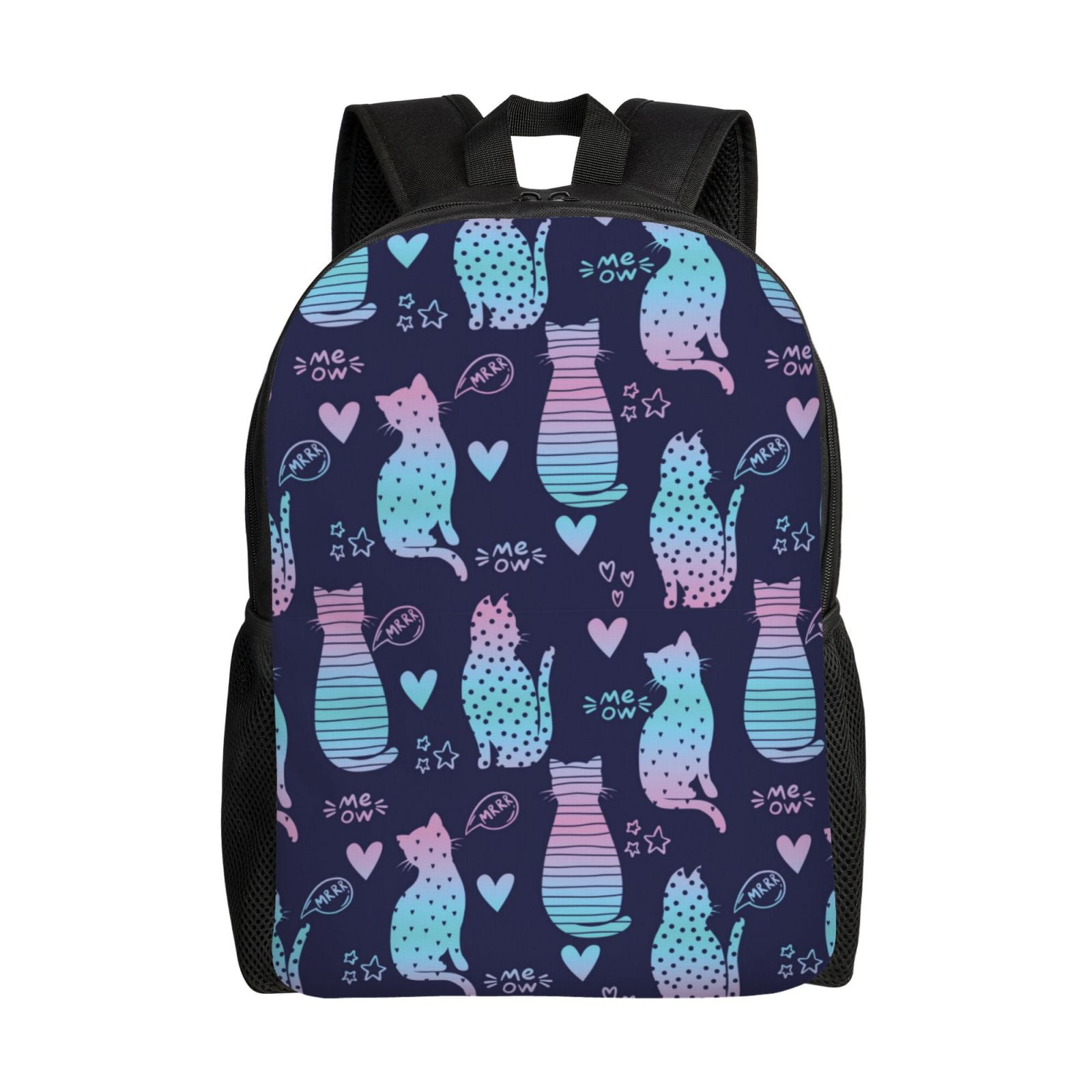 Honeii Silhouette Cats Print Laptop Backpack for Work, College, Travel ...