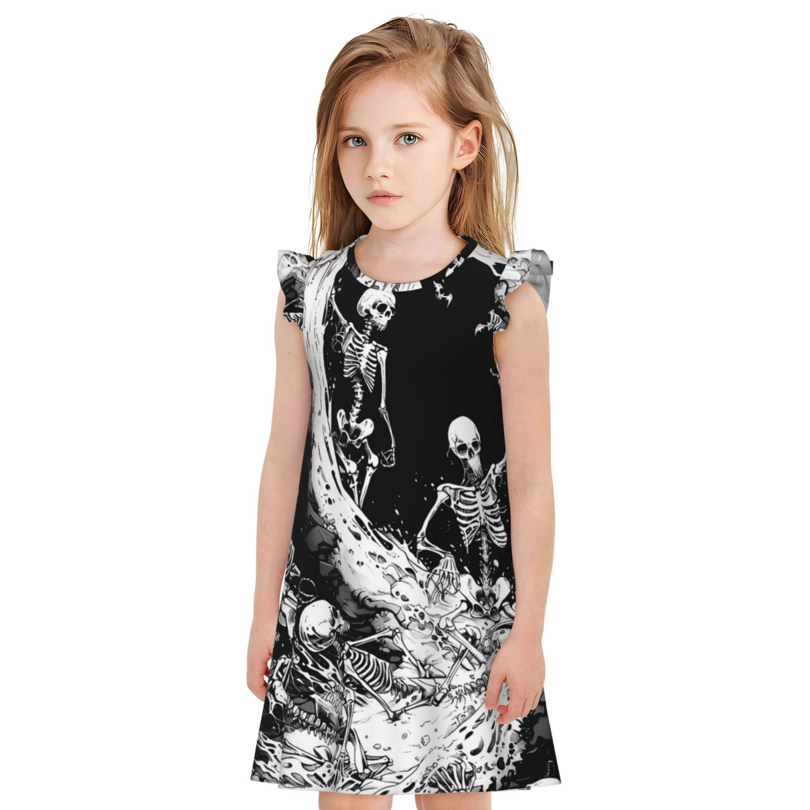Honeii Skeleton Wave Artwork Nightgowns Pajama Dresses - Princess ...
