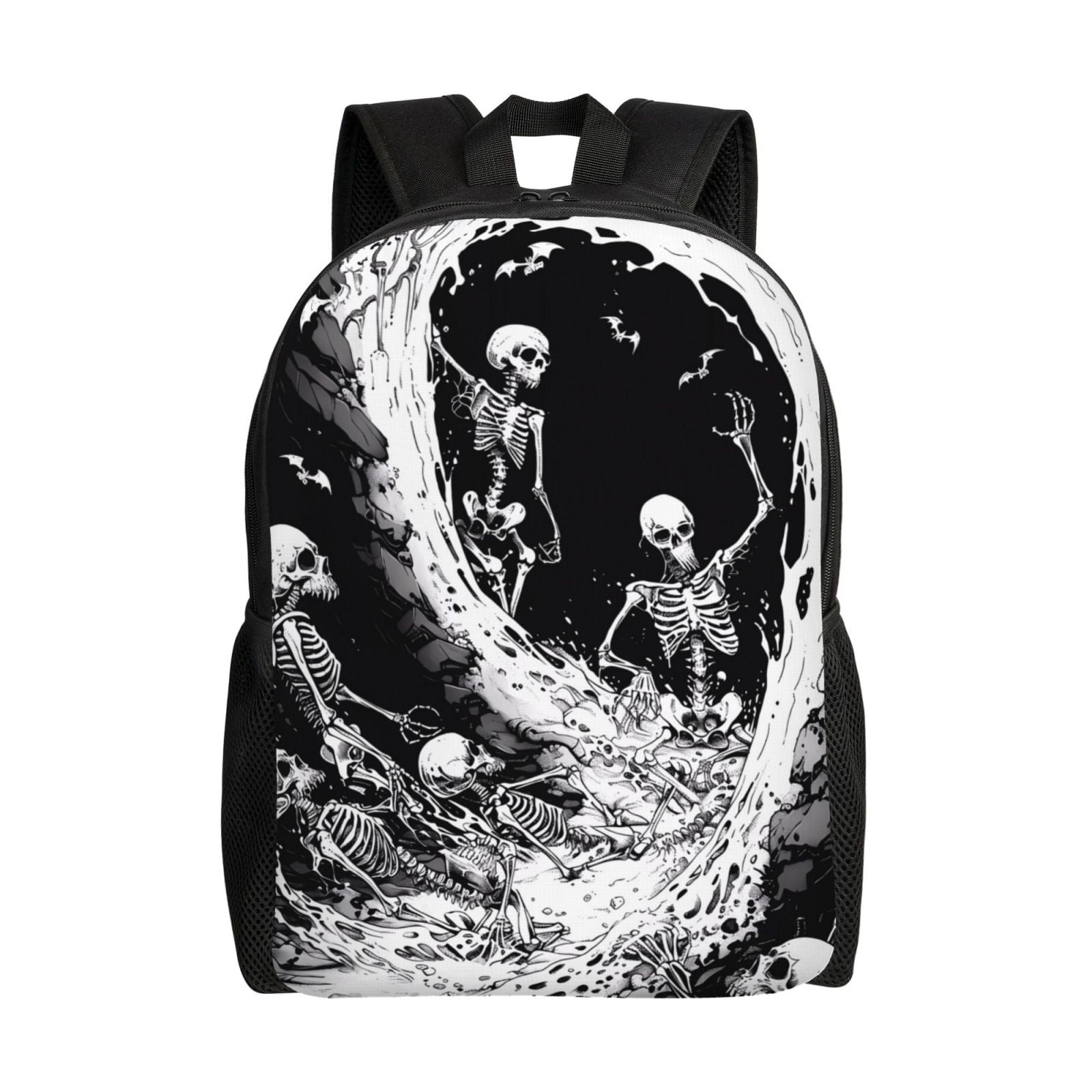 Honeii Skeleton Wave Artwork Print Laptop Backpack for Work, College ...