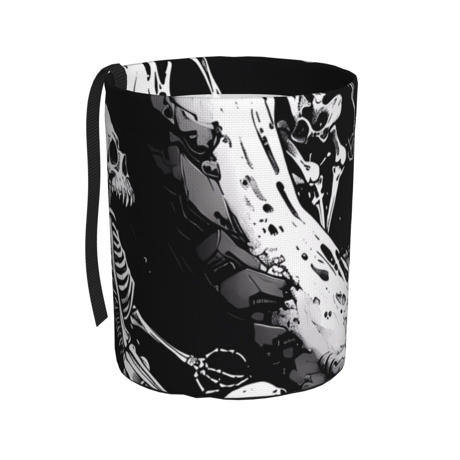 Honeii Skeleton Wave Artwork Print Waterproof Car Trash Can,Waterproof ...