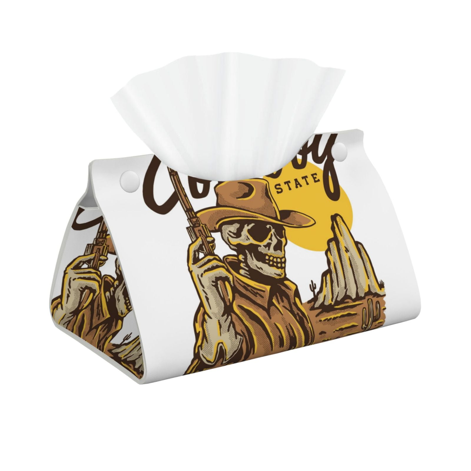 Honeii Skull Cowboy for Tissue Box Cover/Holder - Covers Rectangular ...