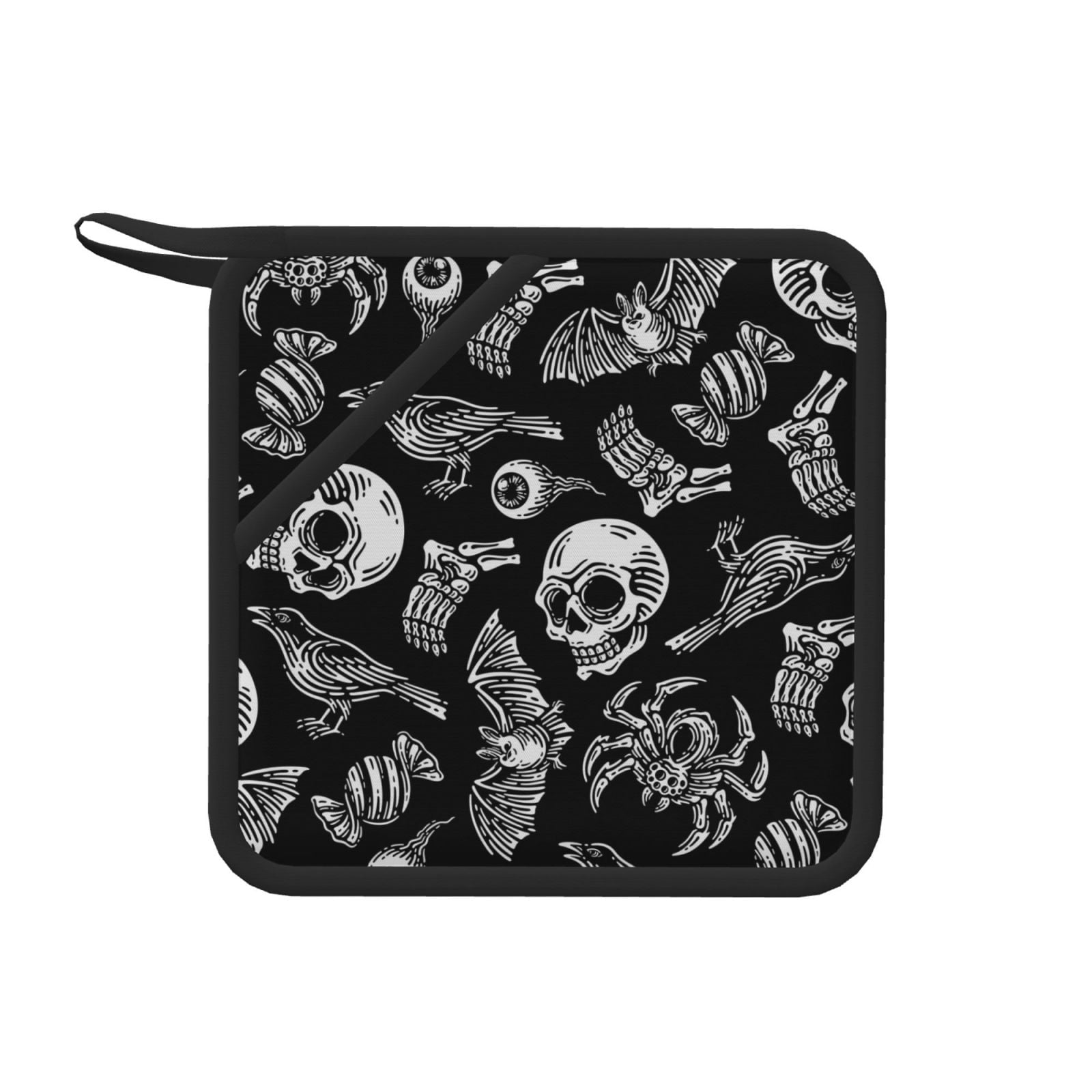 Honeii Skull bird bat spider for Silicone Trivets for Hot Pots and Pans ...