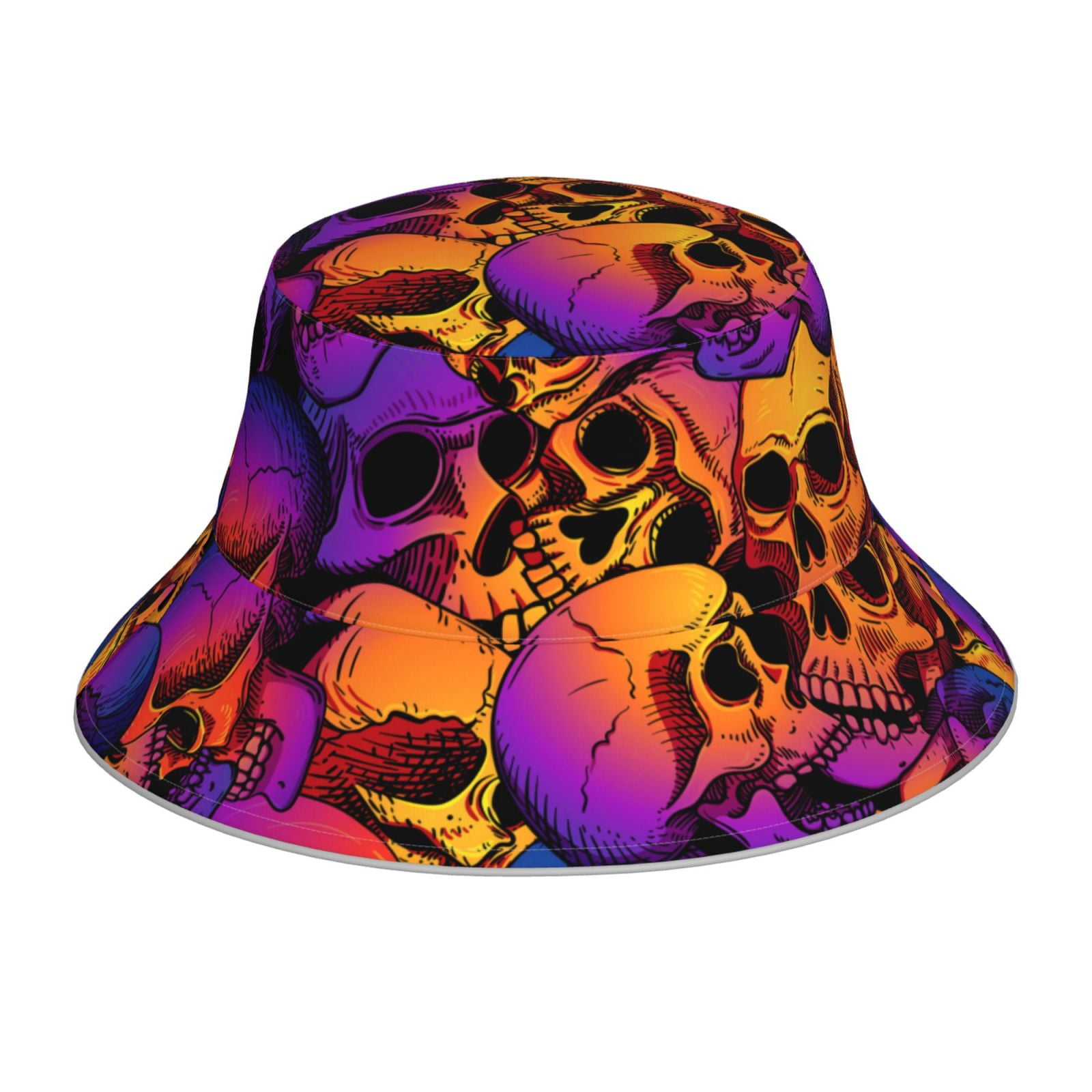 Honeii Skull for Unisex Bucket Hat Waterproof Rain Hat Reversible Shiny ...