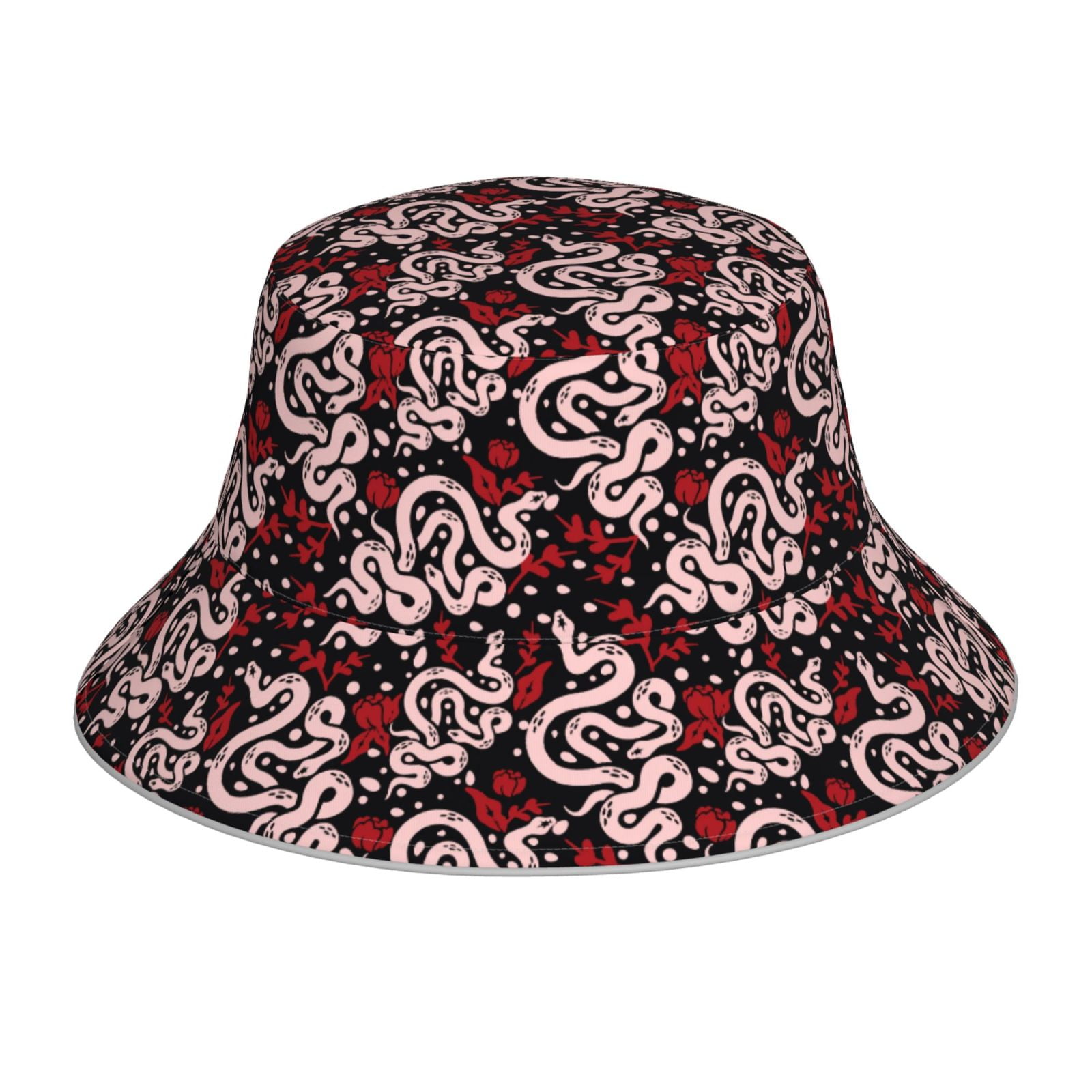 Honeii Snake And Rose for Unisex Bucket Hat Waterproof Rain Hat ...
