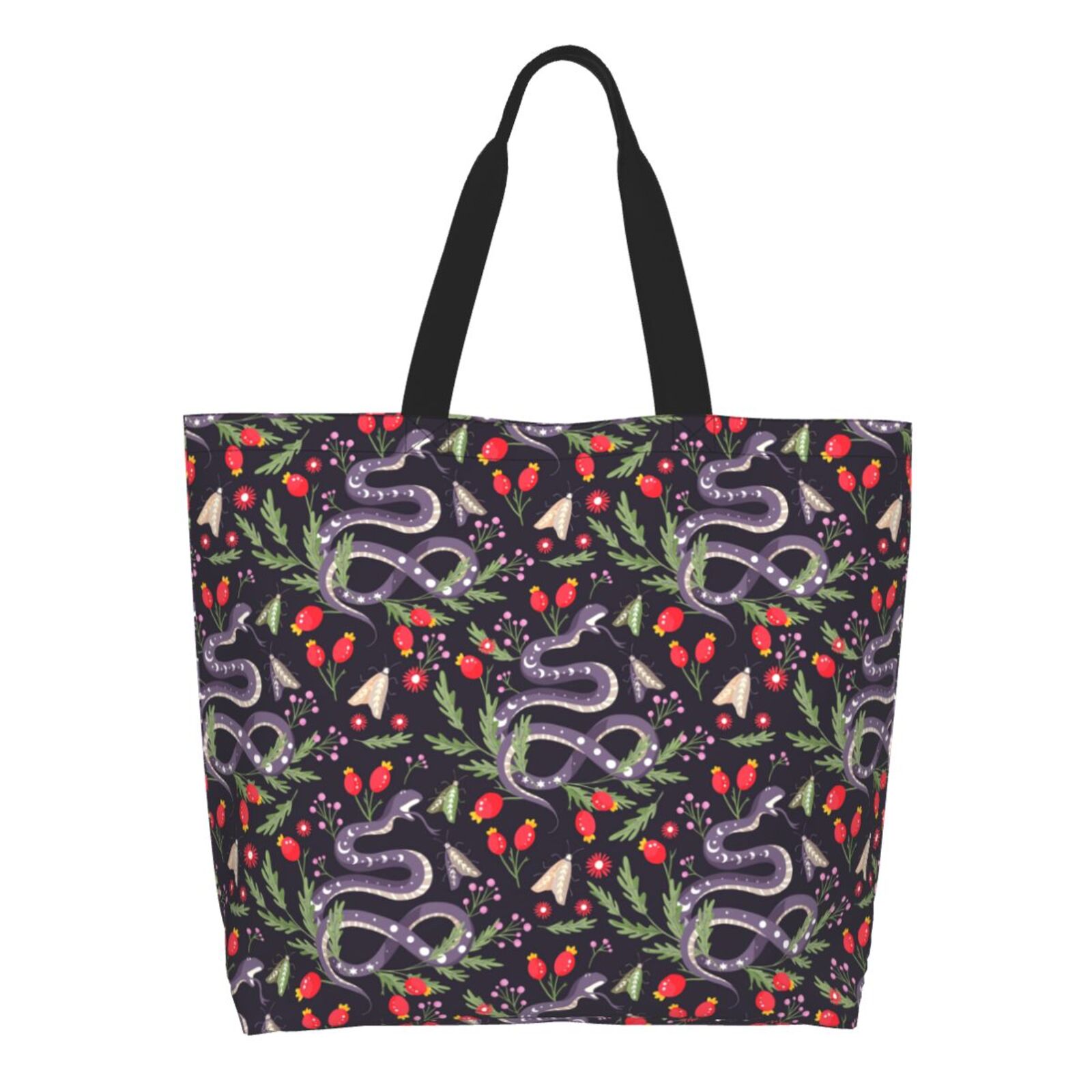 Honeii Snakes And Snake Fruit Print Tote Bag for Women, Foldable Tote ...