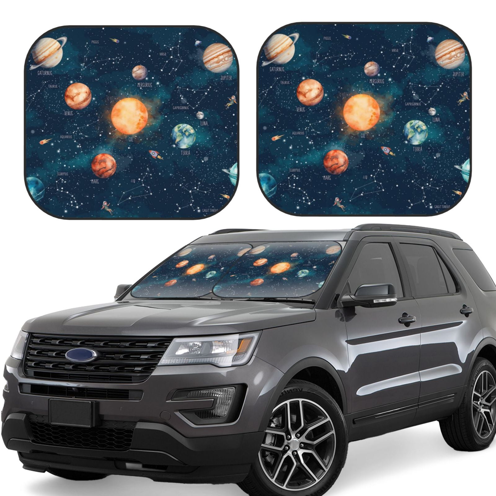 Honeii Solar System And Planets Print Foldable Car Sun Shade for ...