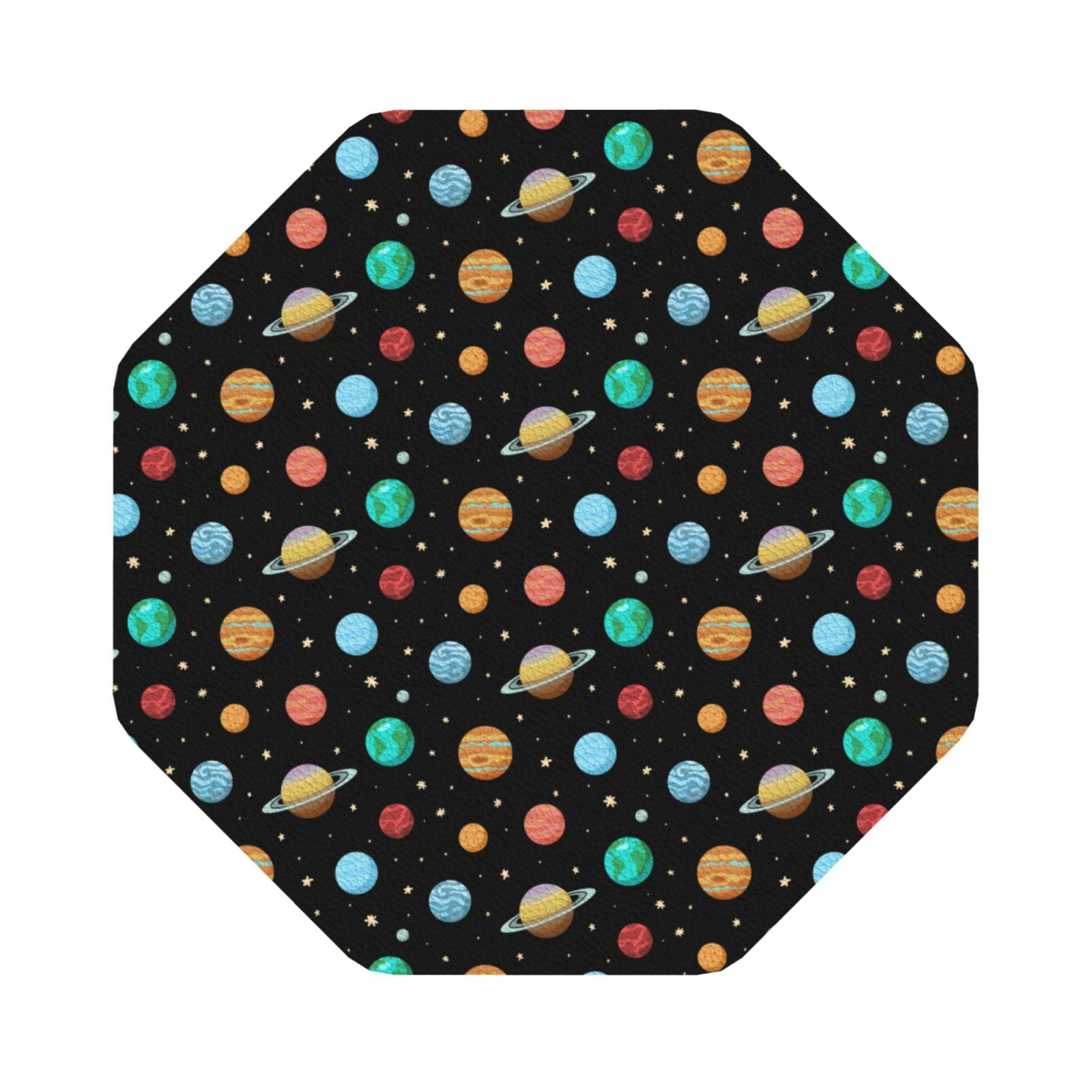 Honeii Solar System Planets Space Print Leather Coaster Set of 6, Ideal ...