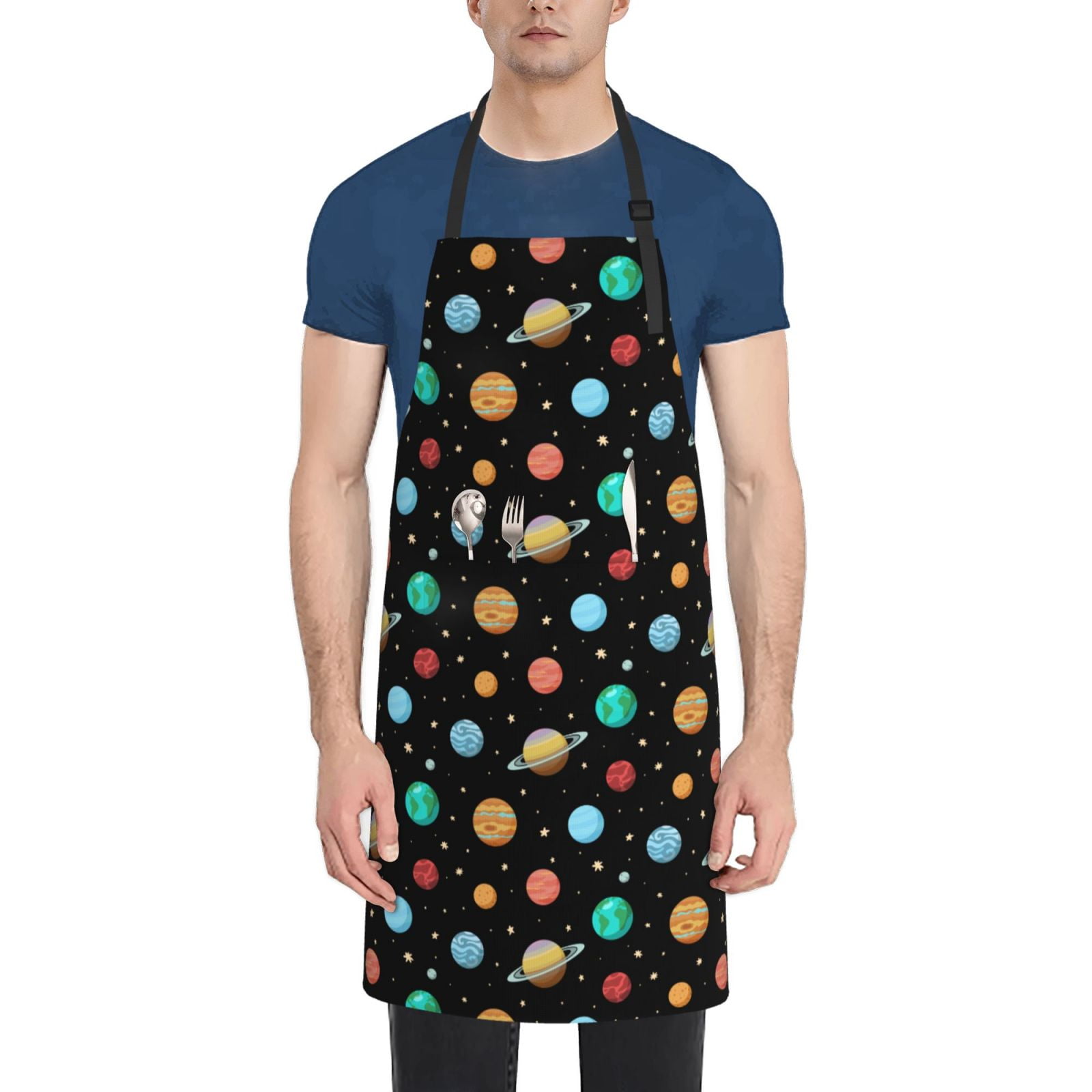 Honeii Solar System Planets Space Print Waterproof Apron, Adjustable ...
