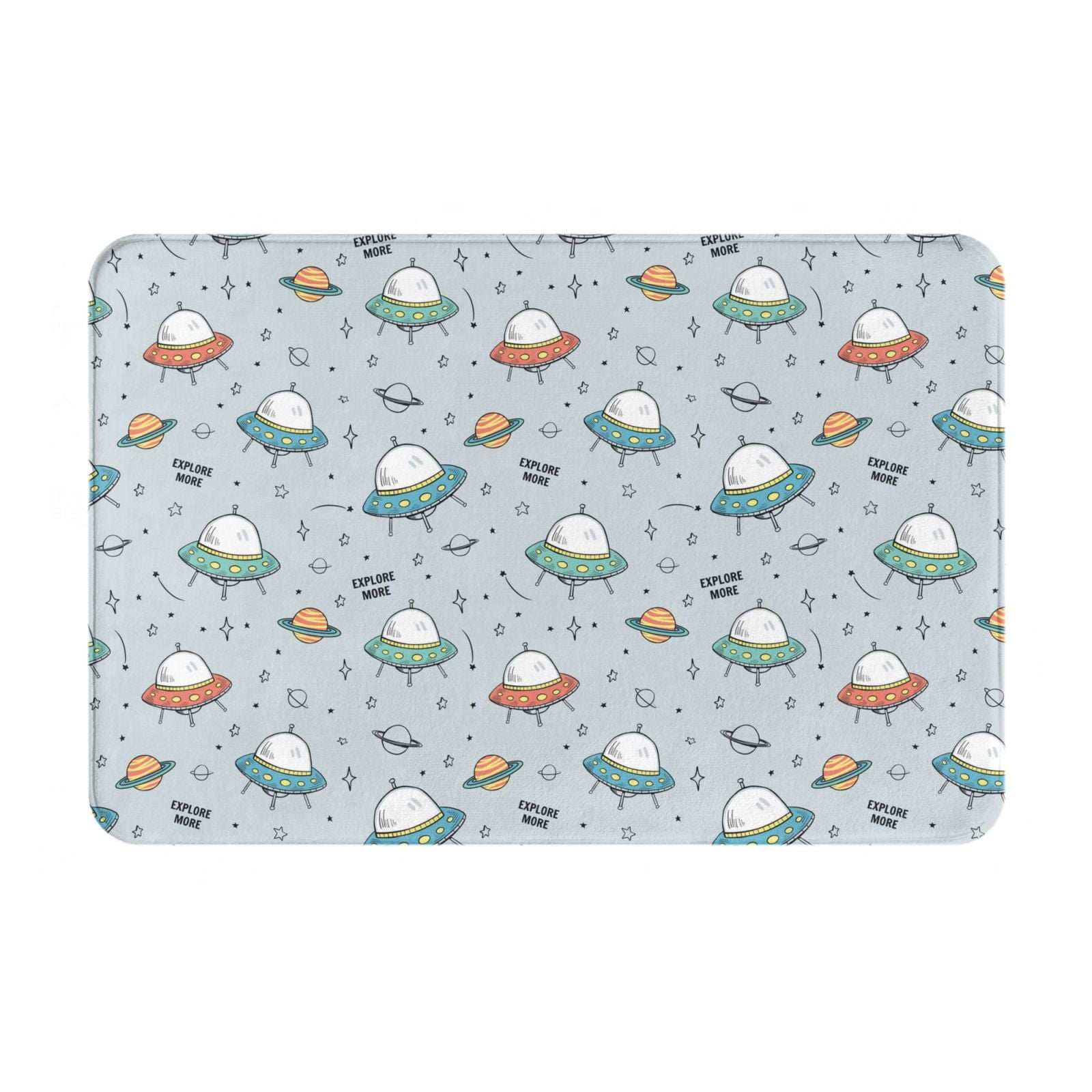 Honeii Spaceship patten Door Mat, Absorbent Muddy Dirt Resist Welcome ...