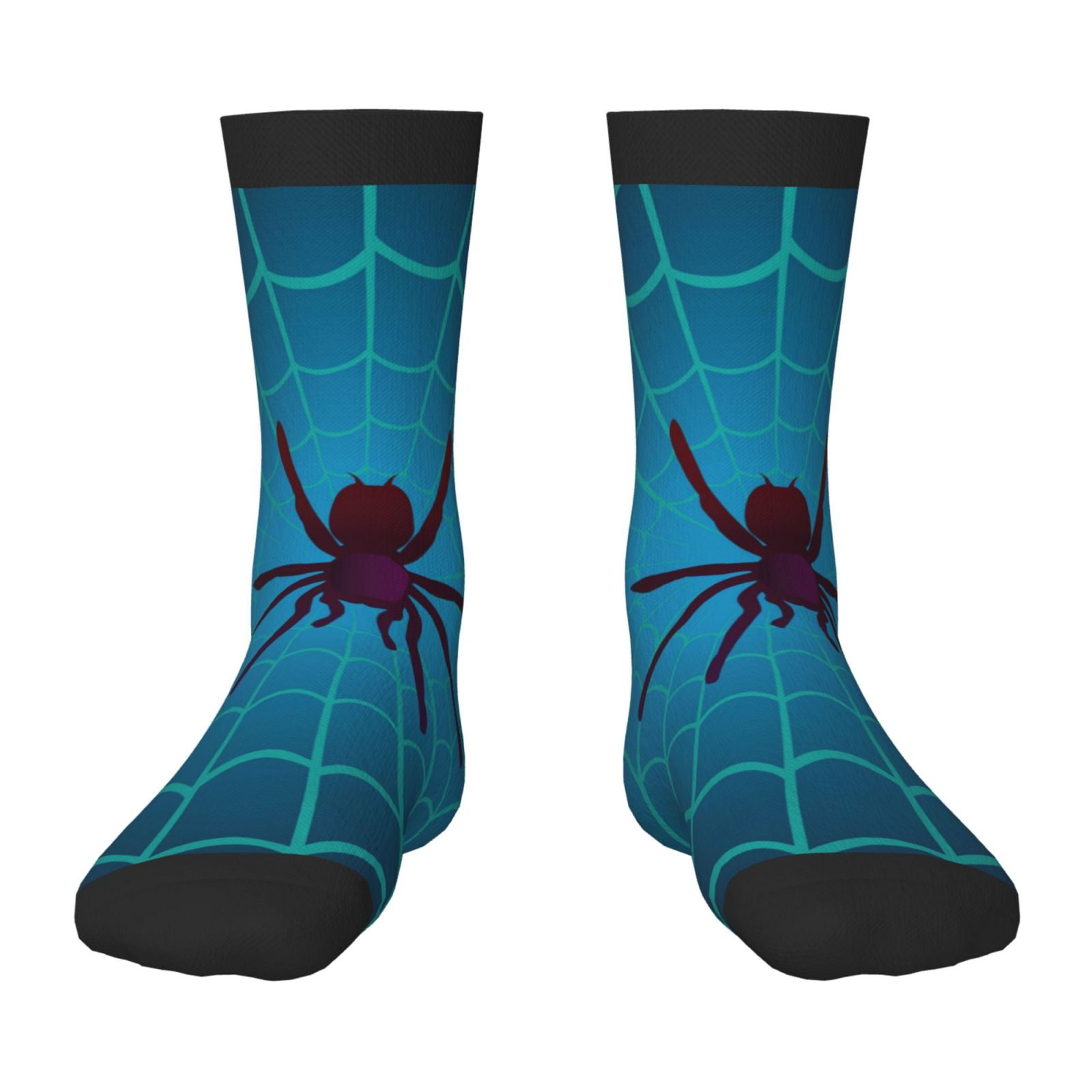Honeii Spider And Cobweb Print Children's Colorful Socks,Unisex Kids ...