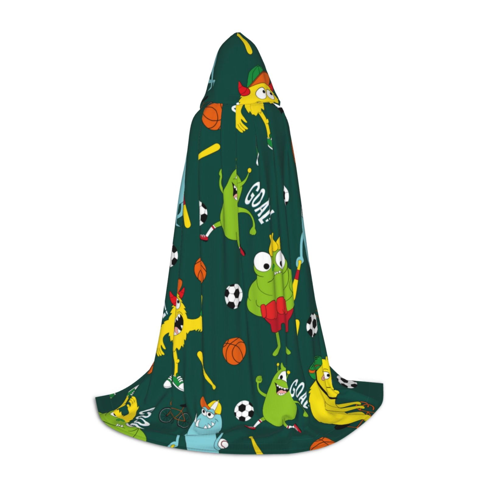 Honeii Sport Monster Print Poncho Cape, Cloak Coat, Snuggly Hooded ...