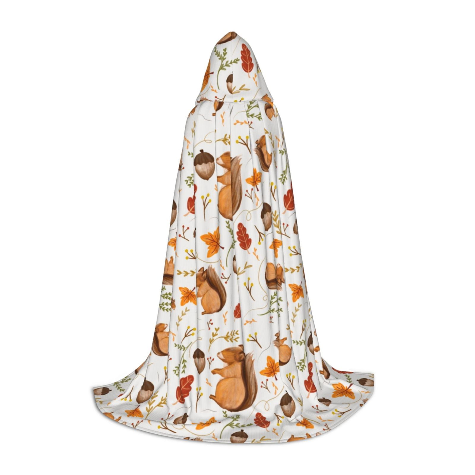 Honeii Squirrel Print Poncho Cape, Cloak Coat, Snuggly Hooded Wearable ...
