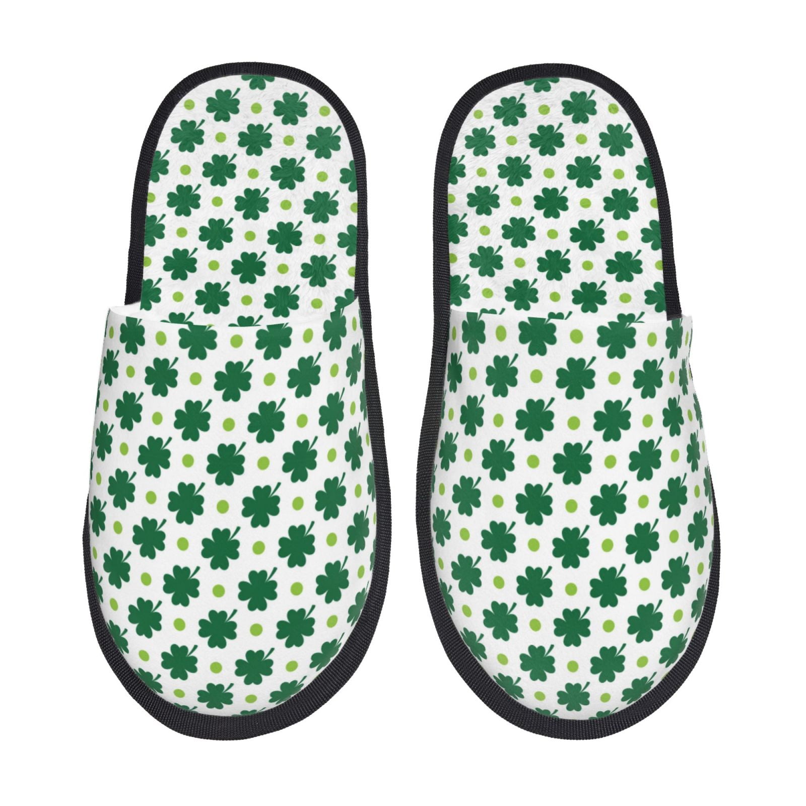 Honeii St. Patrick’s day Print Furry Slippers Bedroom Slippers for ...