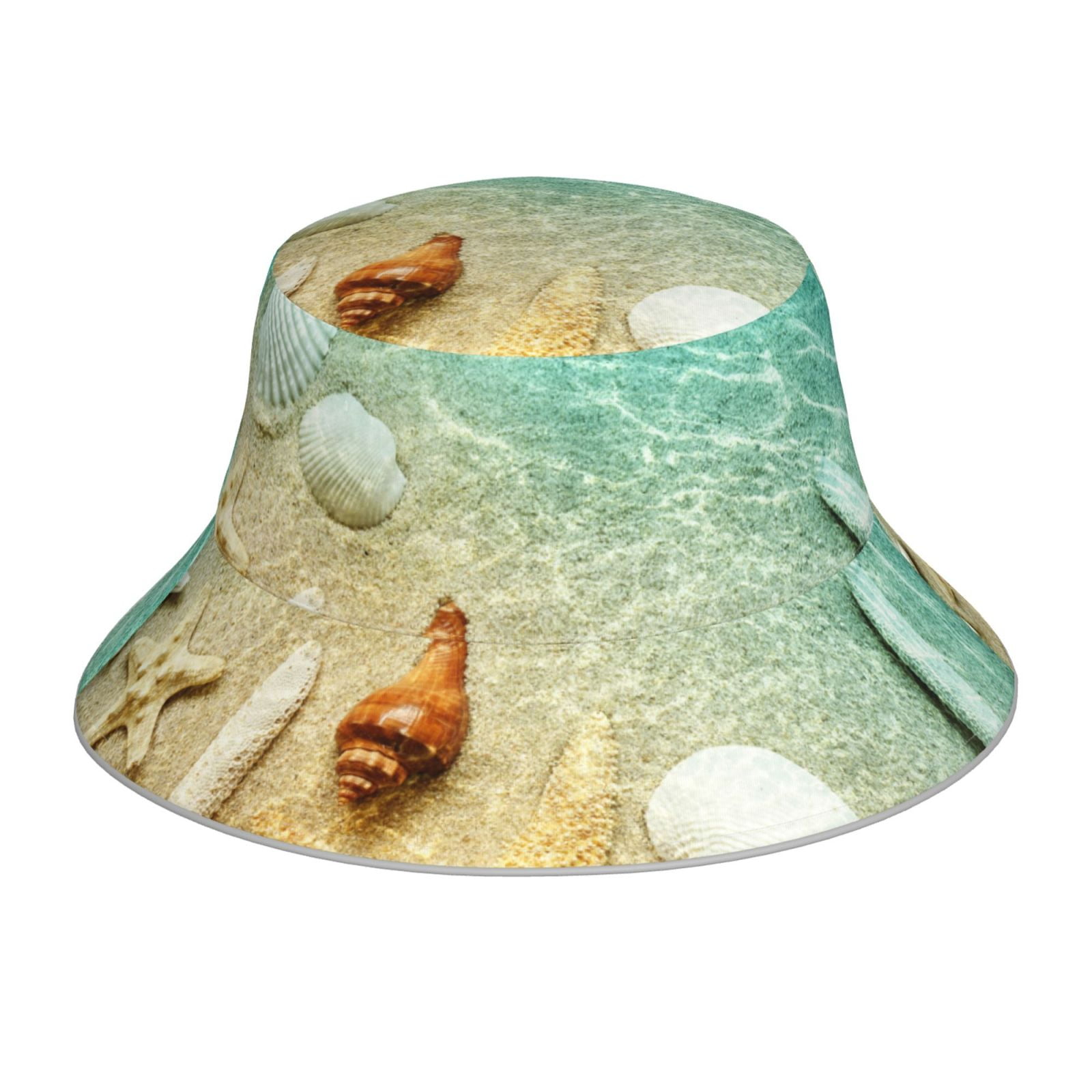 Honeii Starfish And Seashell On The Beach for Unisex Bucket Hat ...