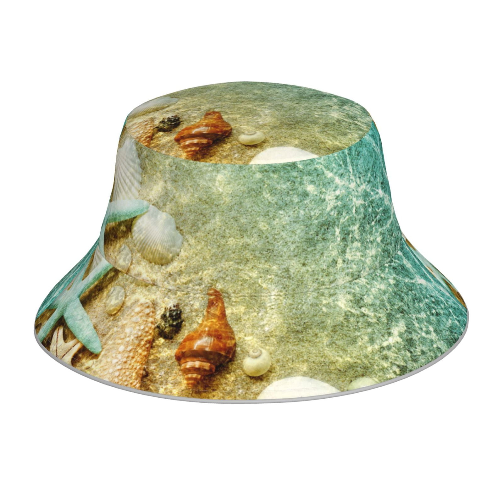 Honeii Starfish And Seashell for Unisex Bucket Hat Waterproof Rain Hat ...