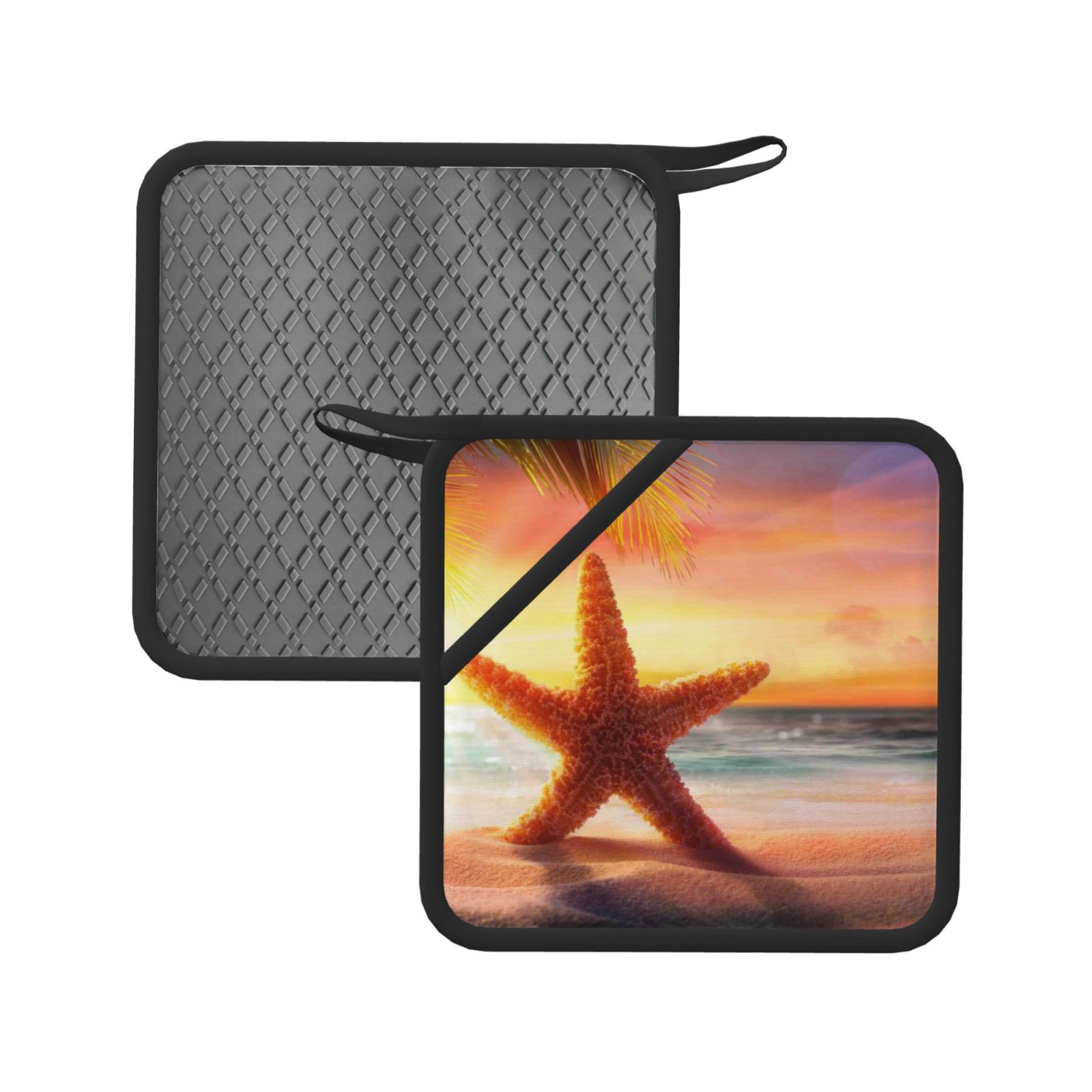 Honeii Starfish Sunset Sea Beach for Silicone Trivets for Hot Pots and ...