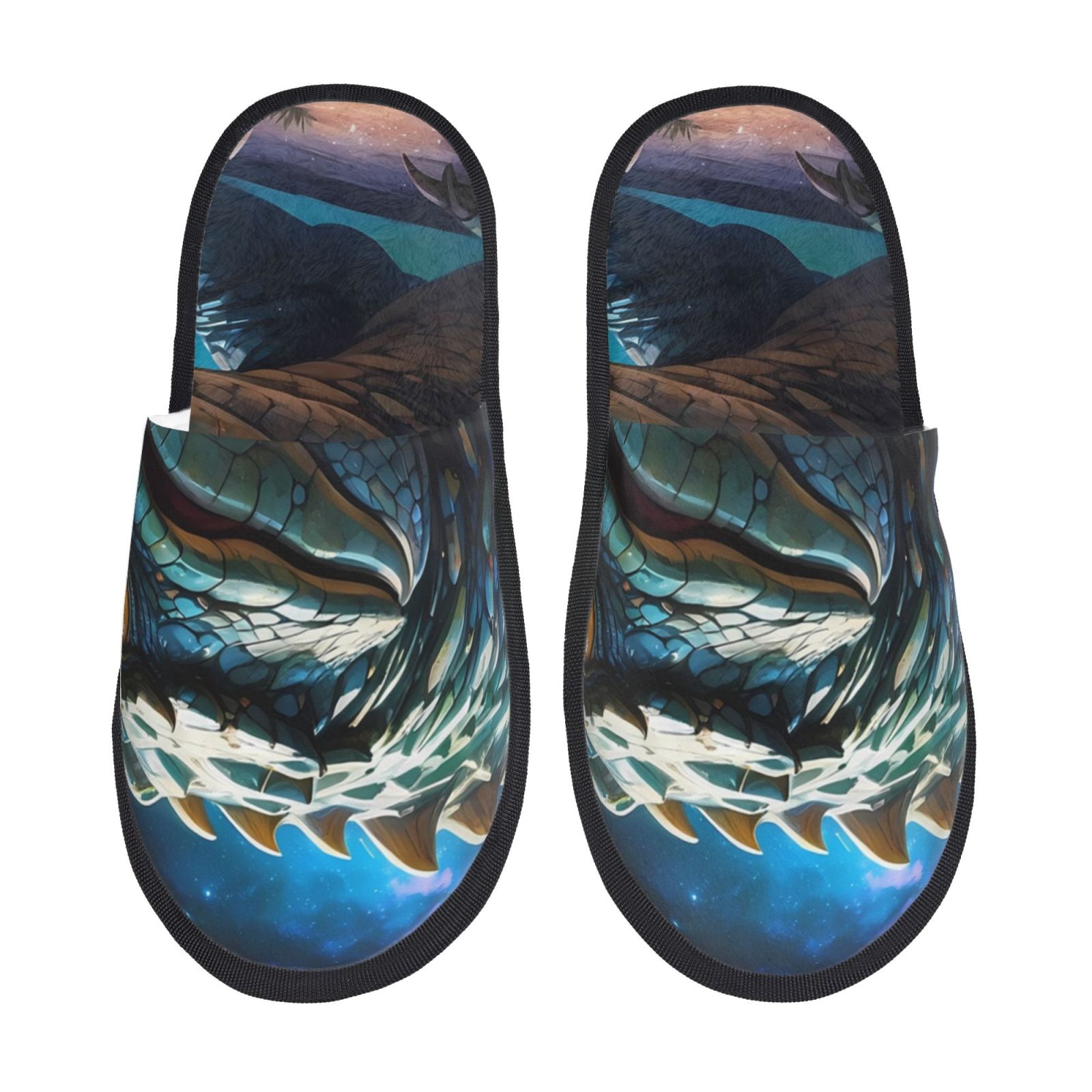 Honeii Starry Sky Colorful Crocodile A print Slippers Memory Foam House ...