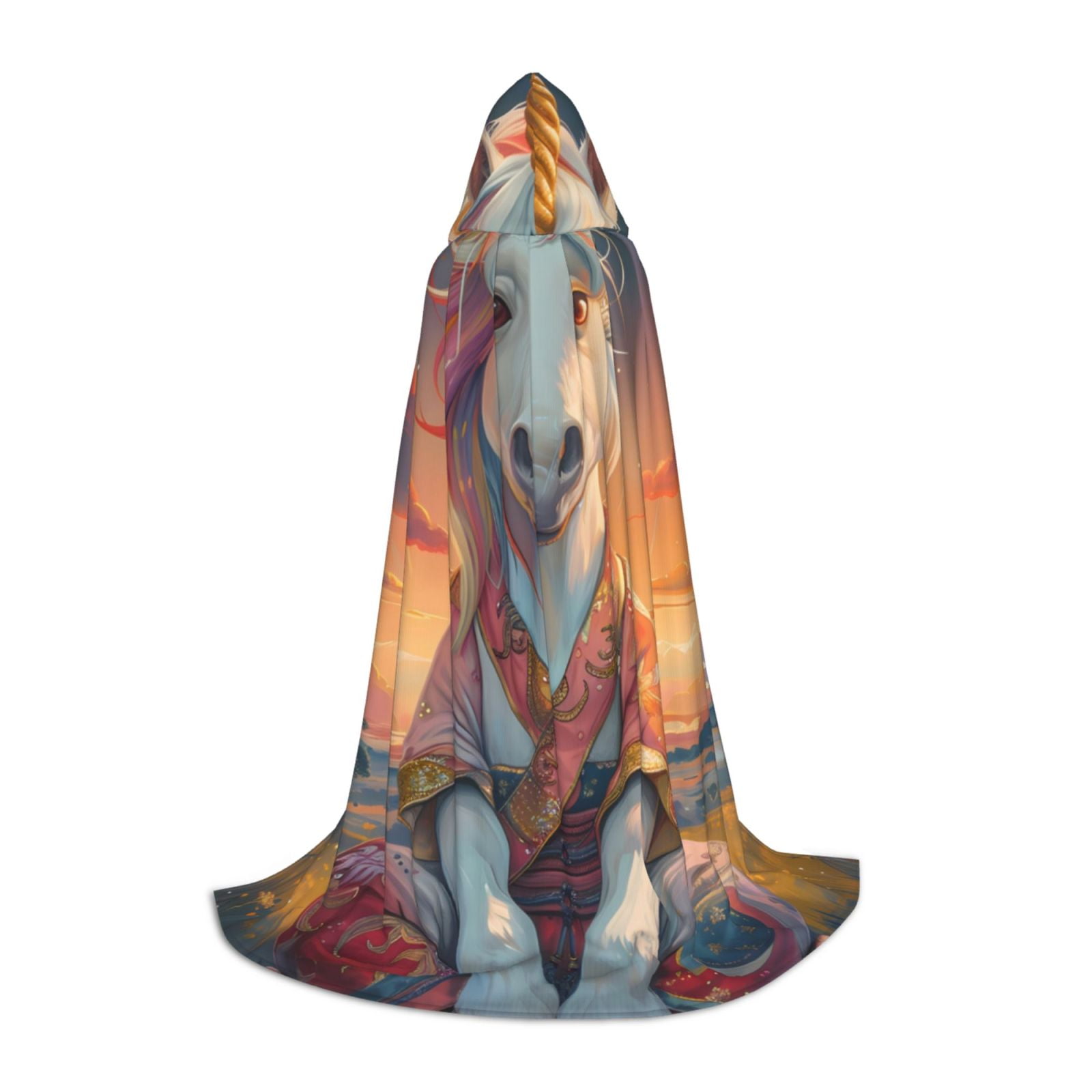 Honeii Starry Sky Cute Horse Print Poncho Cape, Cloak Coat, Snuggly ...