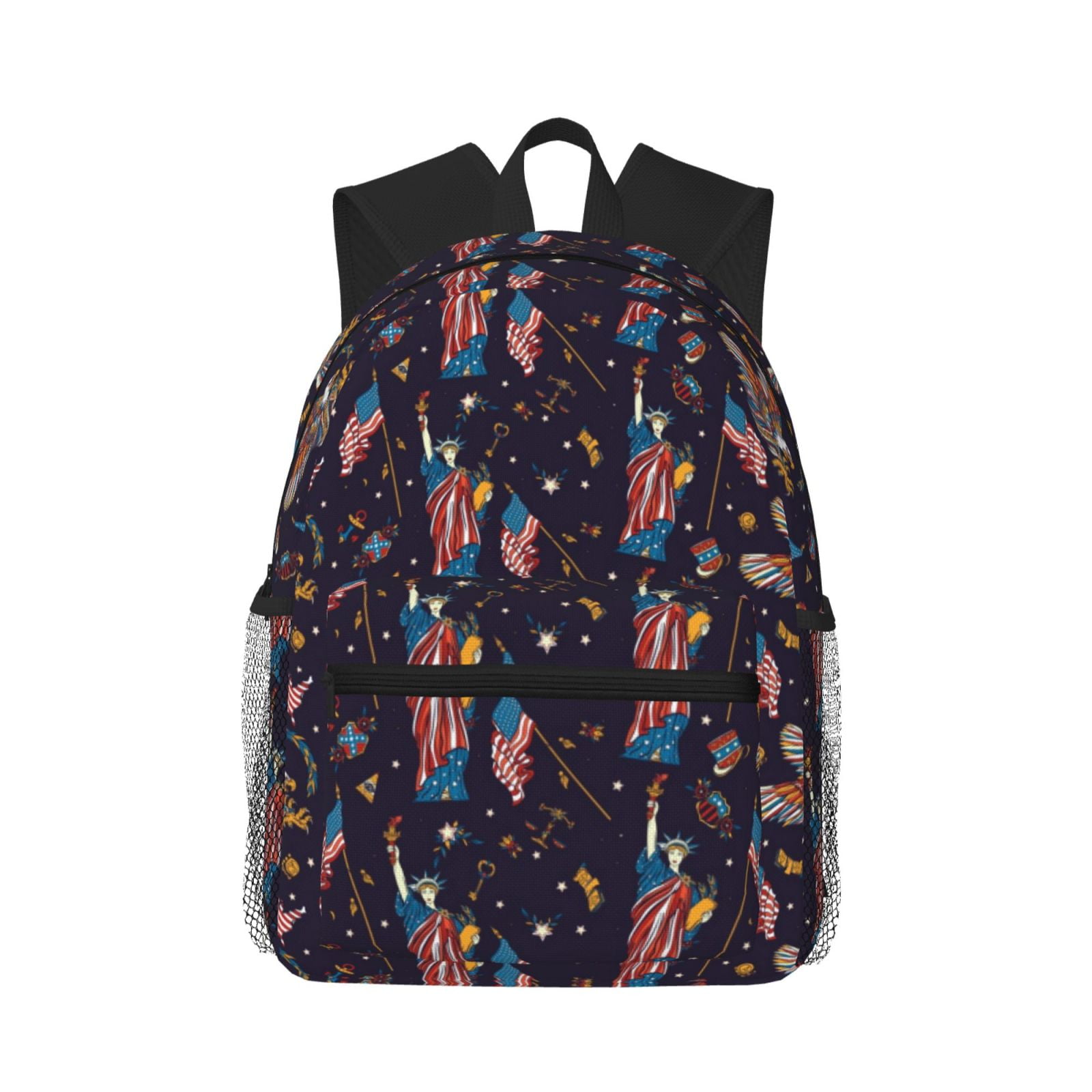 Honeii Statue Of Liberty Eagle Print School Backpack,Casual Lightweight ...