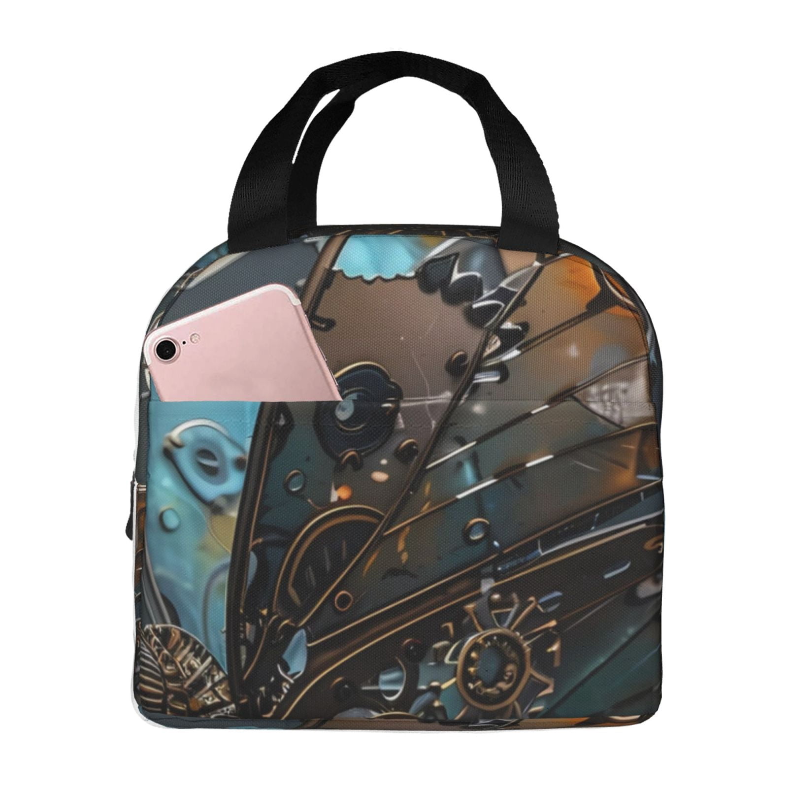 Honeii Steampunk Mechanical Butterfly Print Lunch Bag Women, Lunch Box ...