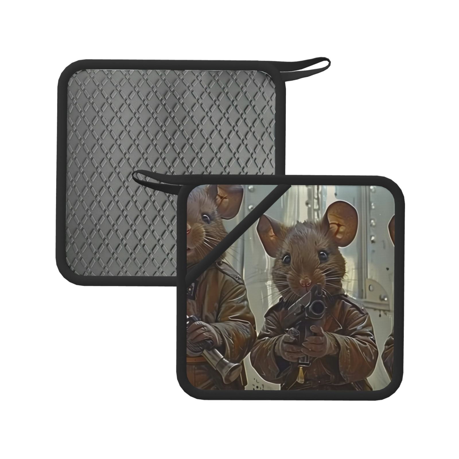 Honeii Steampunk Space Mice Warriors for Silicone Trivets for Hot Pots ...