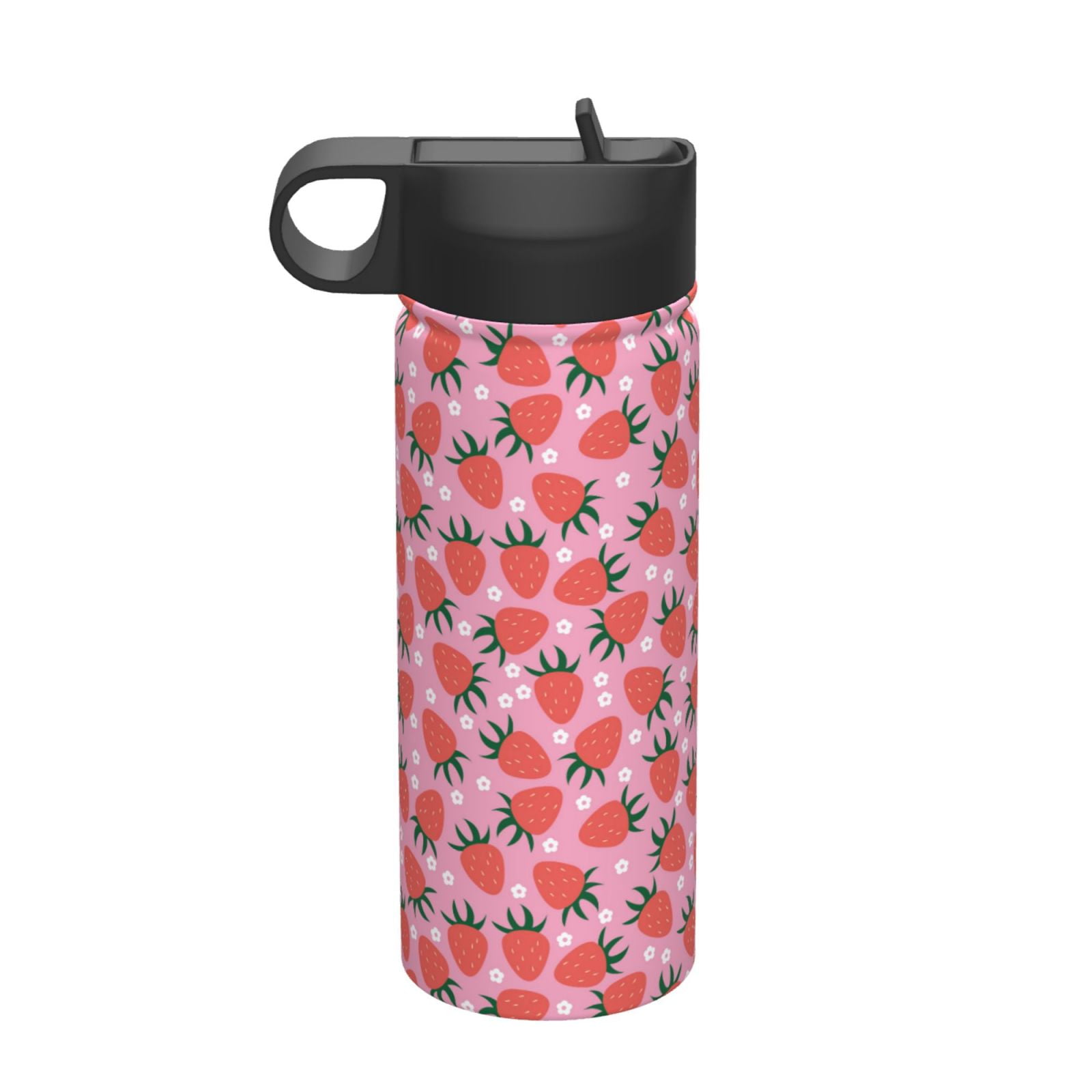 Honeii Strawberry Print 18 Oz Insulated Water Bottle With Straw Lid honeii-strawberry-print-18-oz-insulated-water-bottle-with-straw-lid