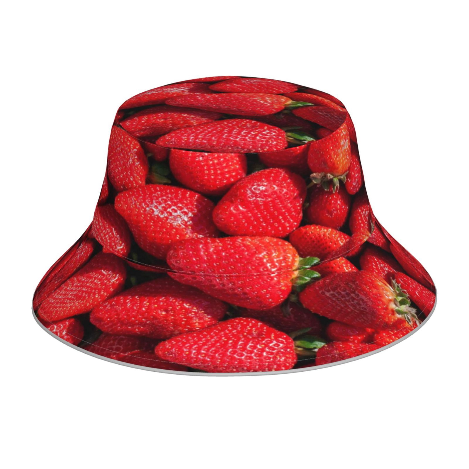 Honeii Strawberry Red for Unisex Bucket Hat Waterproof Rain Hat ...