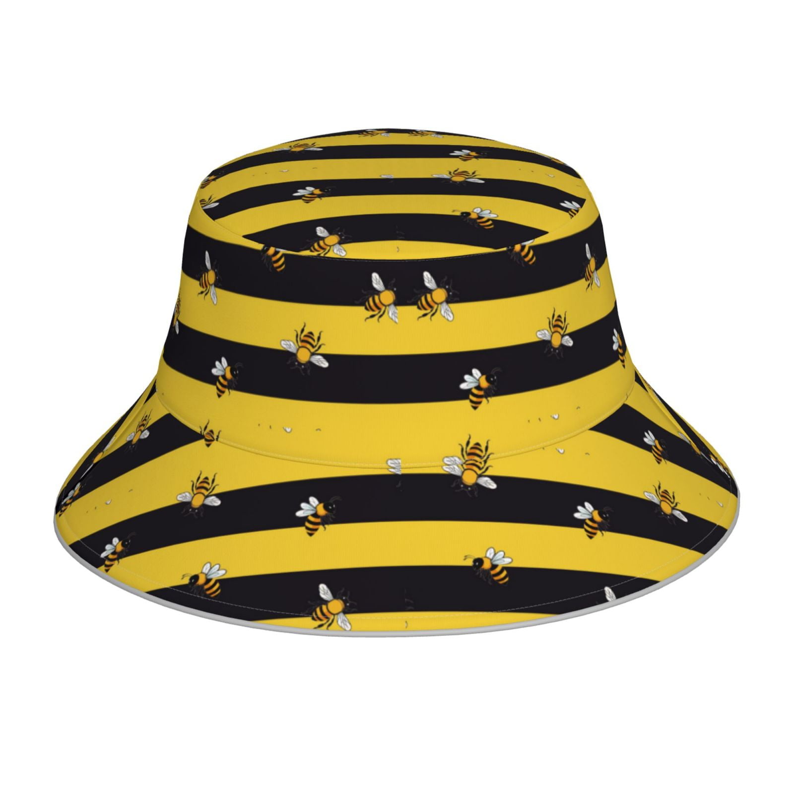Honeii Striped With Bees for Unisex Bucket Hat Waterproof Rain Hat ...