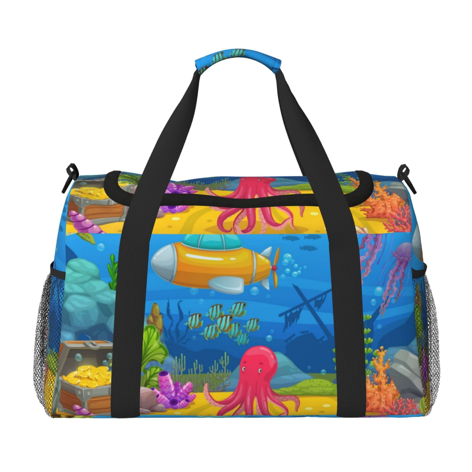 Honeii Submarine And Landscape Print Gym Bag,Carry on Weekender ...