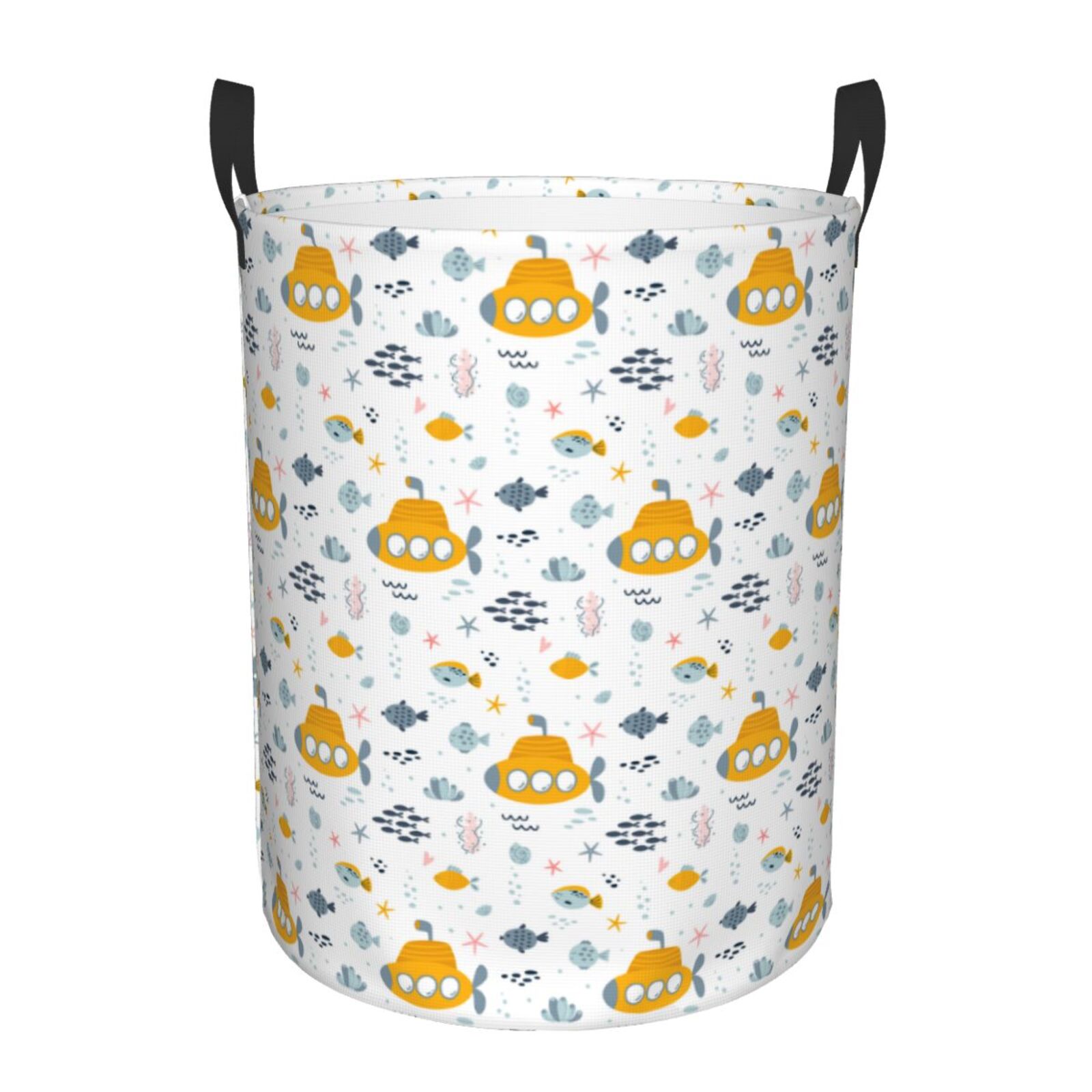 Honeii Submarine Ship Print Laundry Hamper Basket,Baby Nursery Woven ...