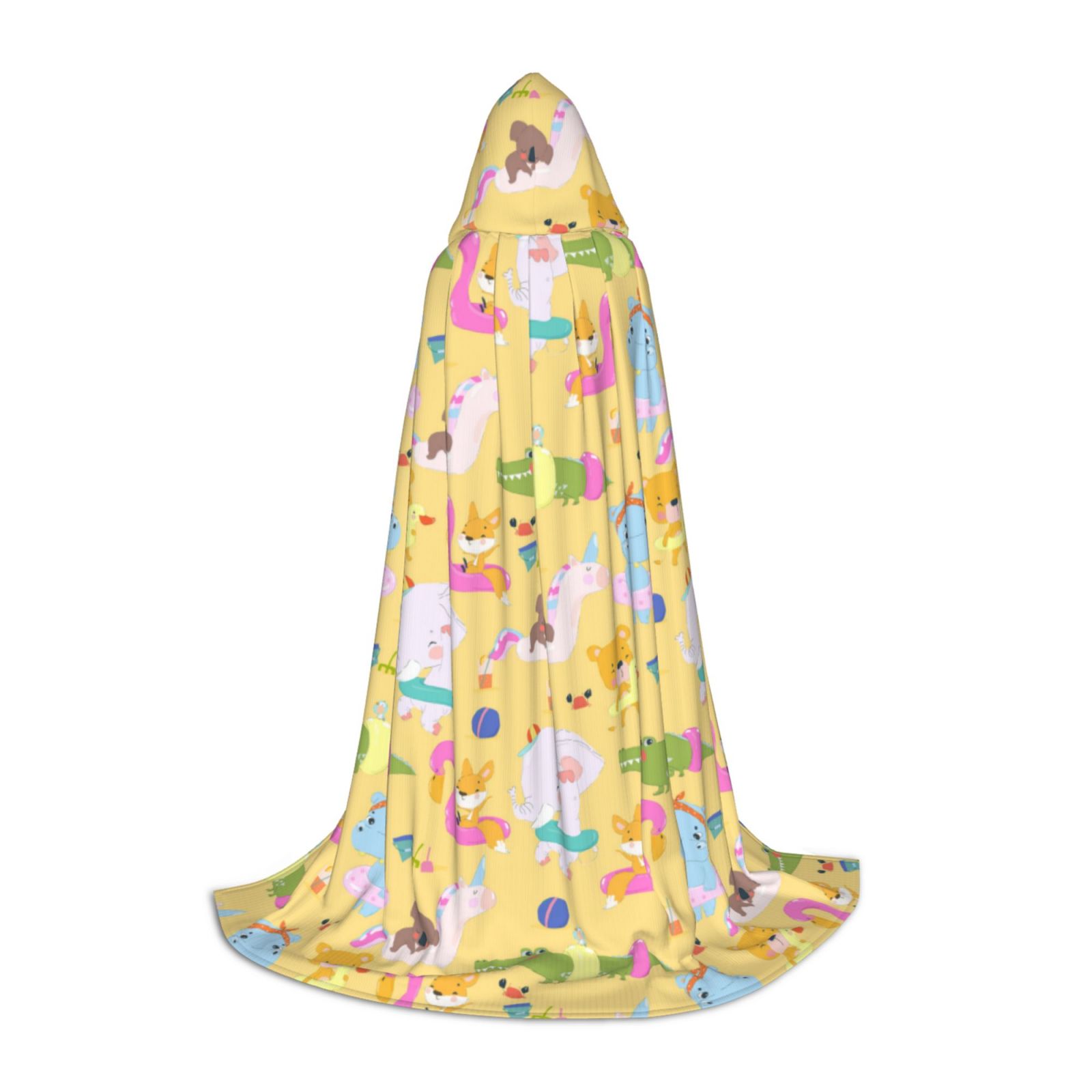 Honeii Summer Animals Print Poncho Cape, Cloak Coat, Snuggly Hooded ...