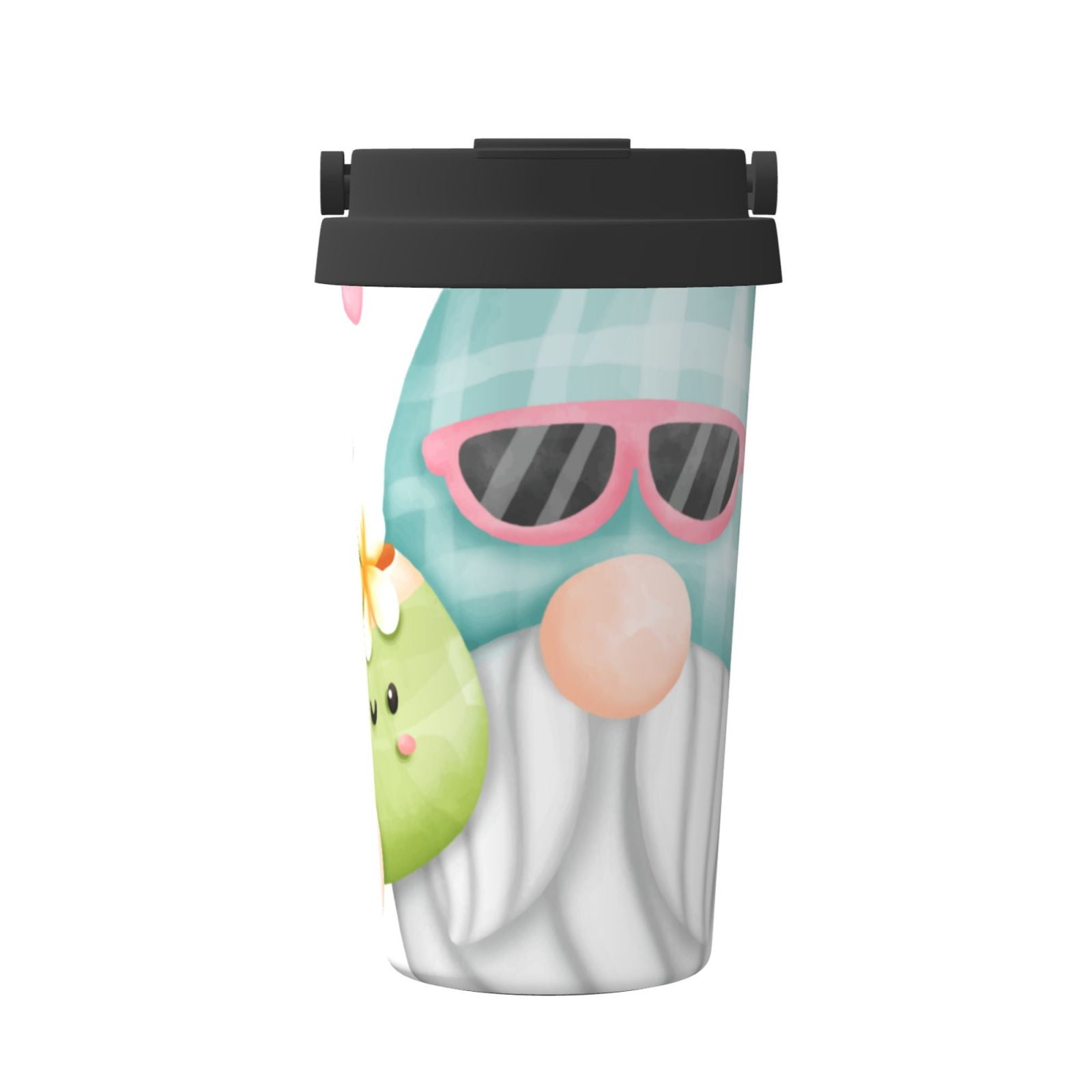 Honeii Summer Gnome,Cute Gnome Print Travel Coffee Mug Insulated Coffee ...