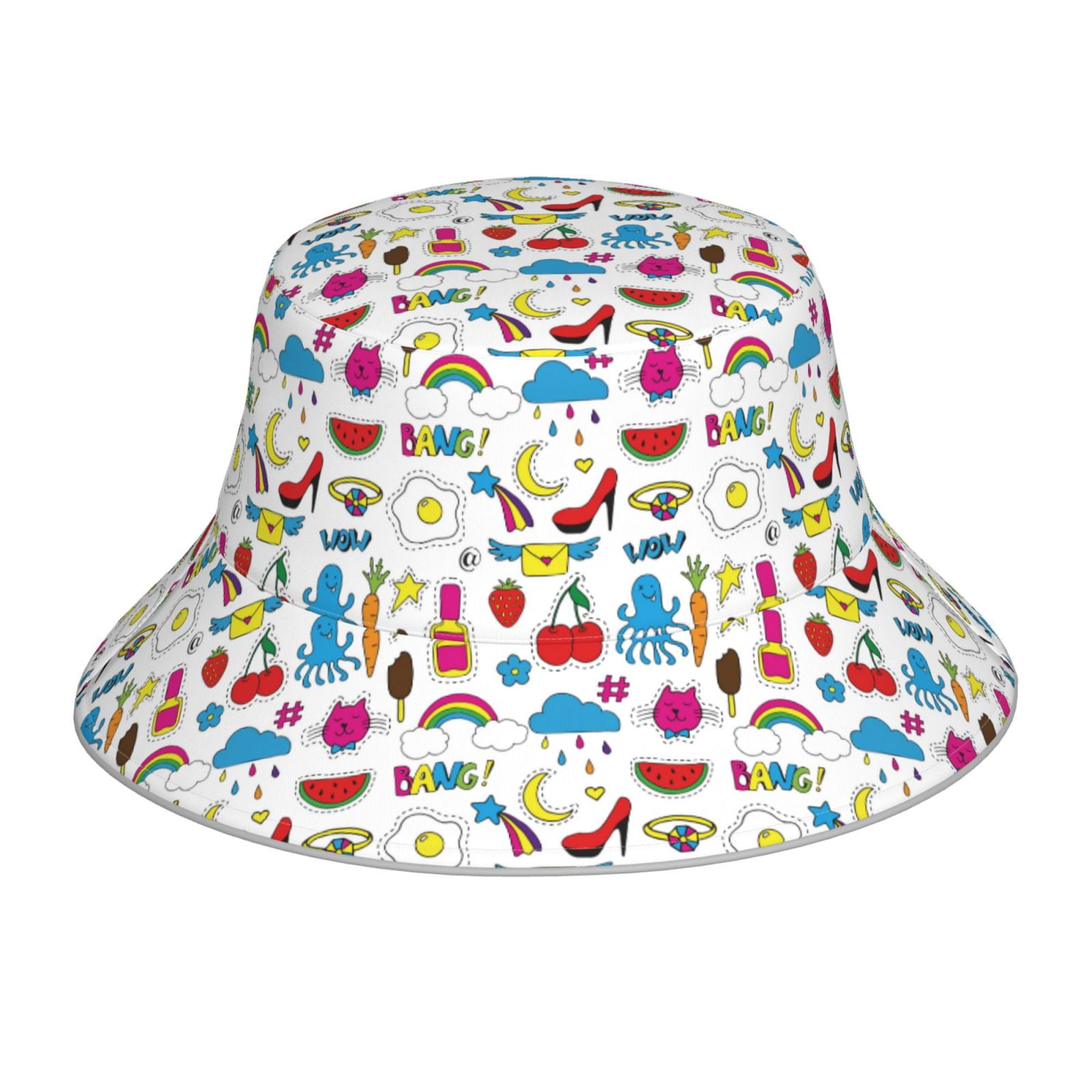 Honeii Summer for Unisex Bucket Hat Waterproof Rain Hat Reversible ...