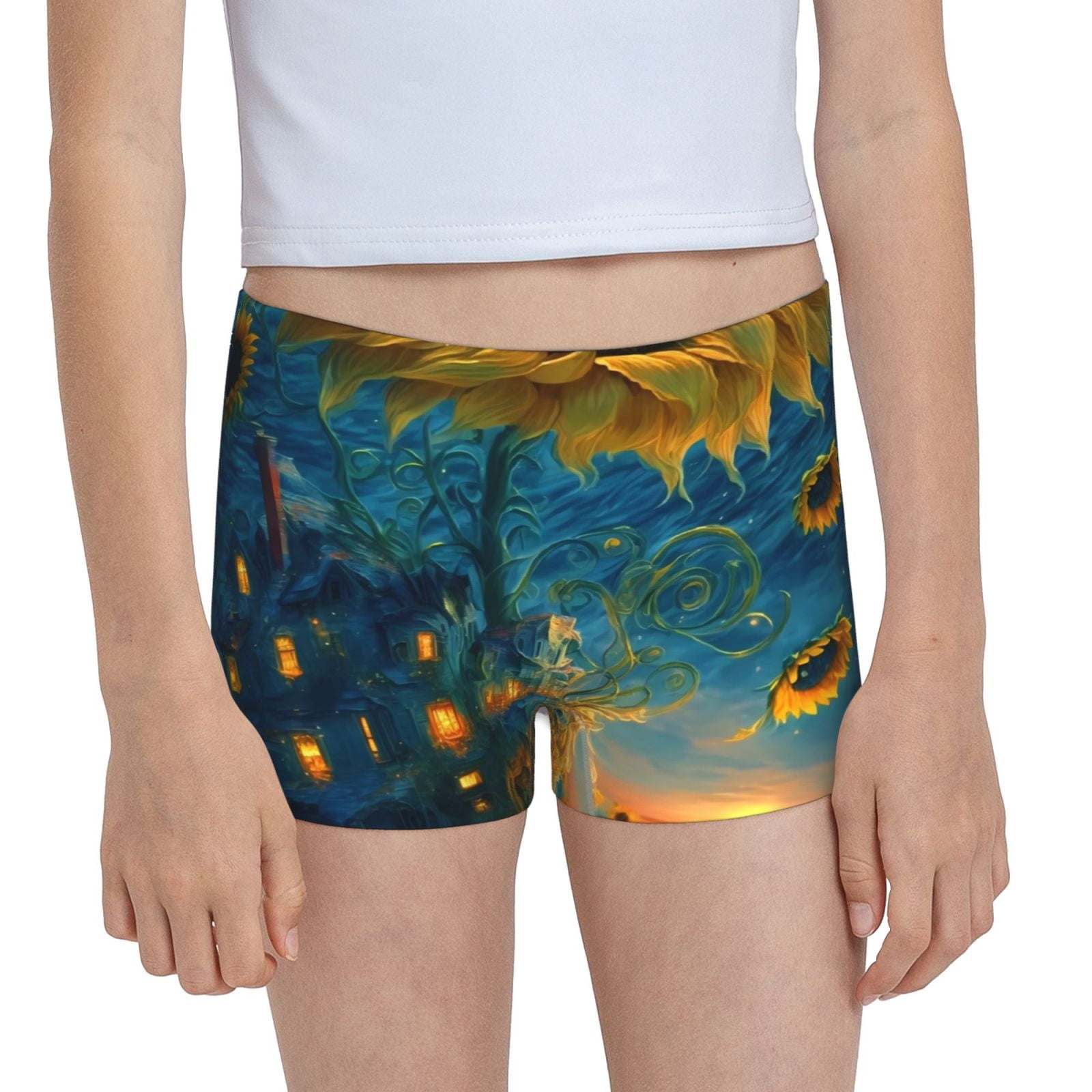 Honeii Sunflower Castle Starry Sky Print 100% Cotton Boxer Briefs ...