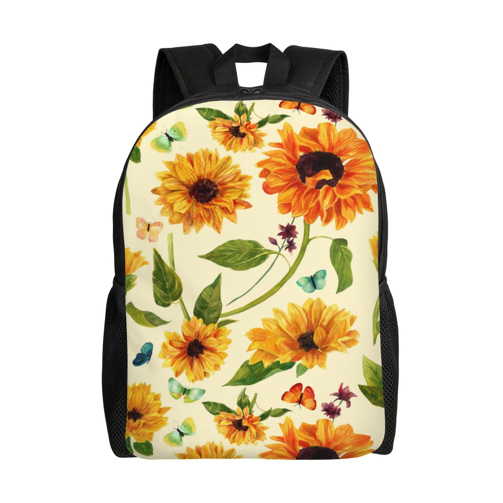 Honeii Sunflowers And Butterflies Print Laptop Backpack for Work ...
