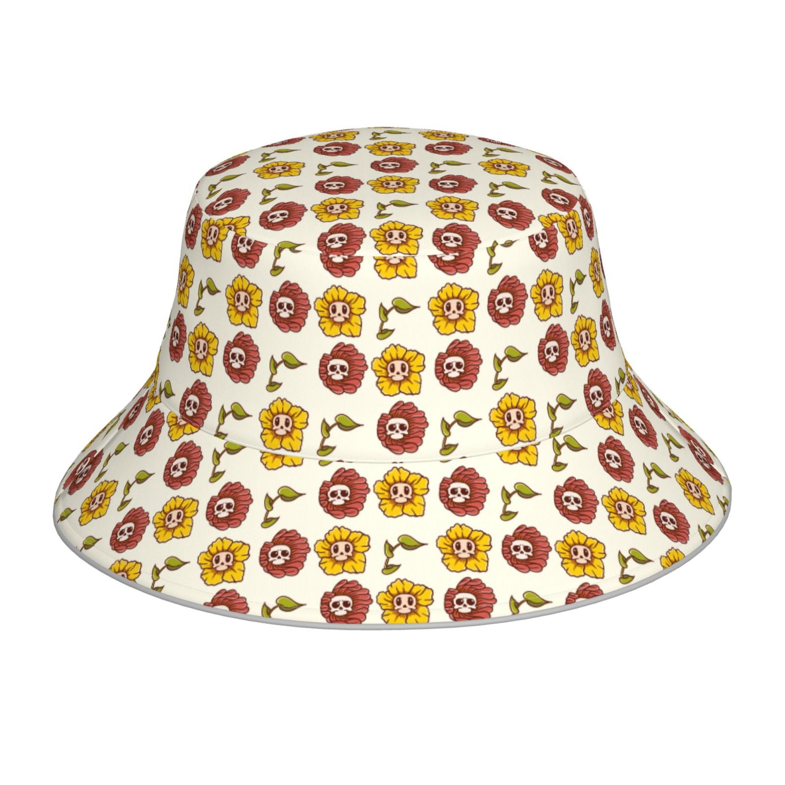 Honeii Sunflowers And Skull for Unisex Bucket Hat Waterproof Rain Hat ...
