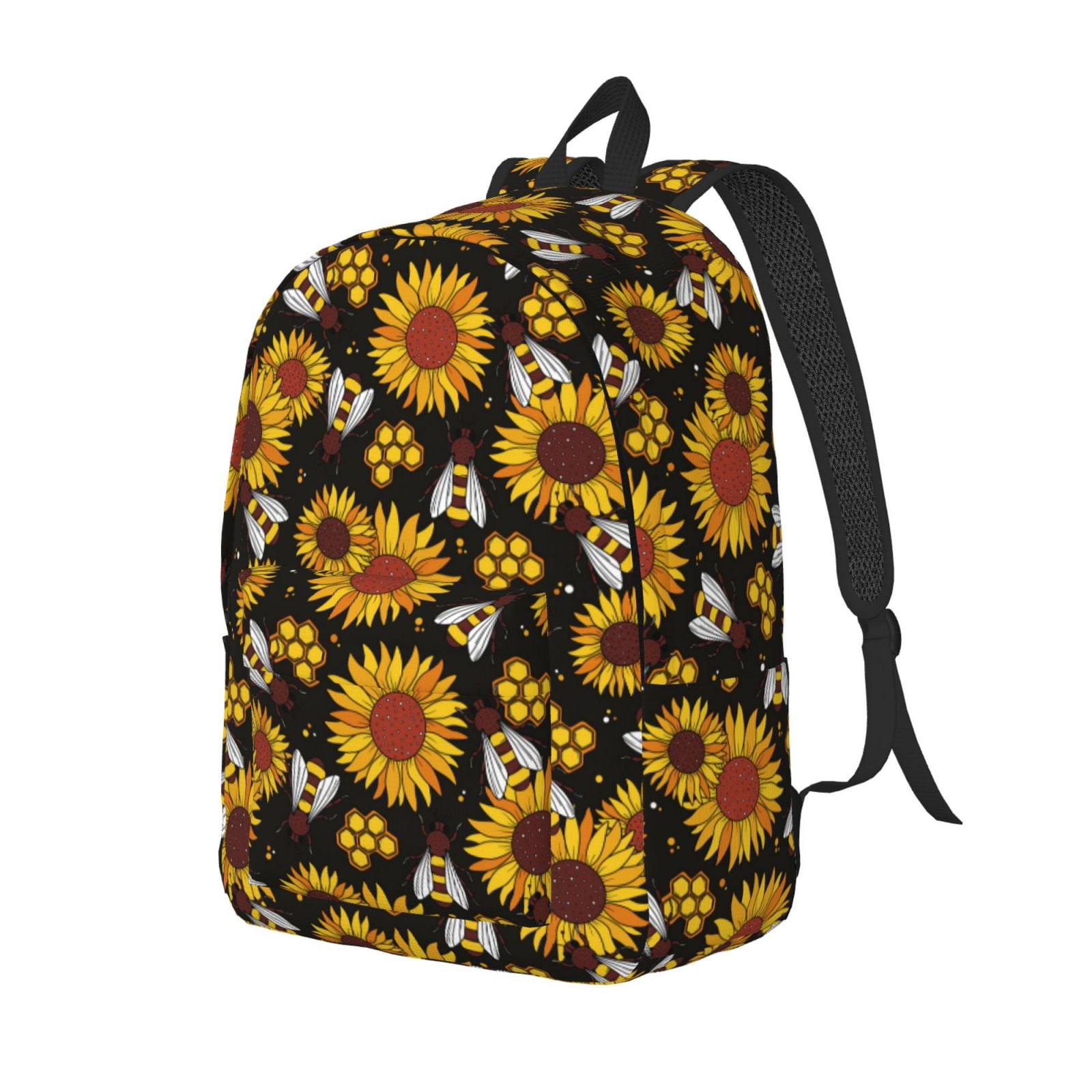 Honeii Sunflowers And Bww Print Canvas Backpack for School & Outdoor ...