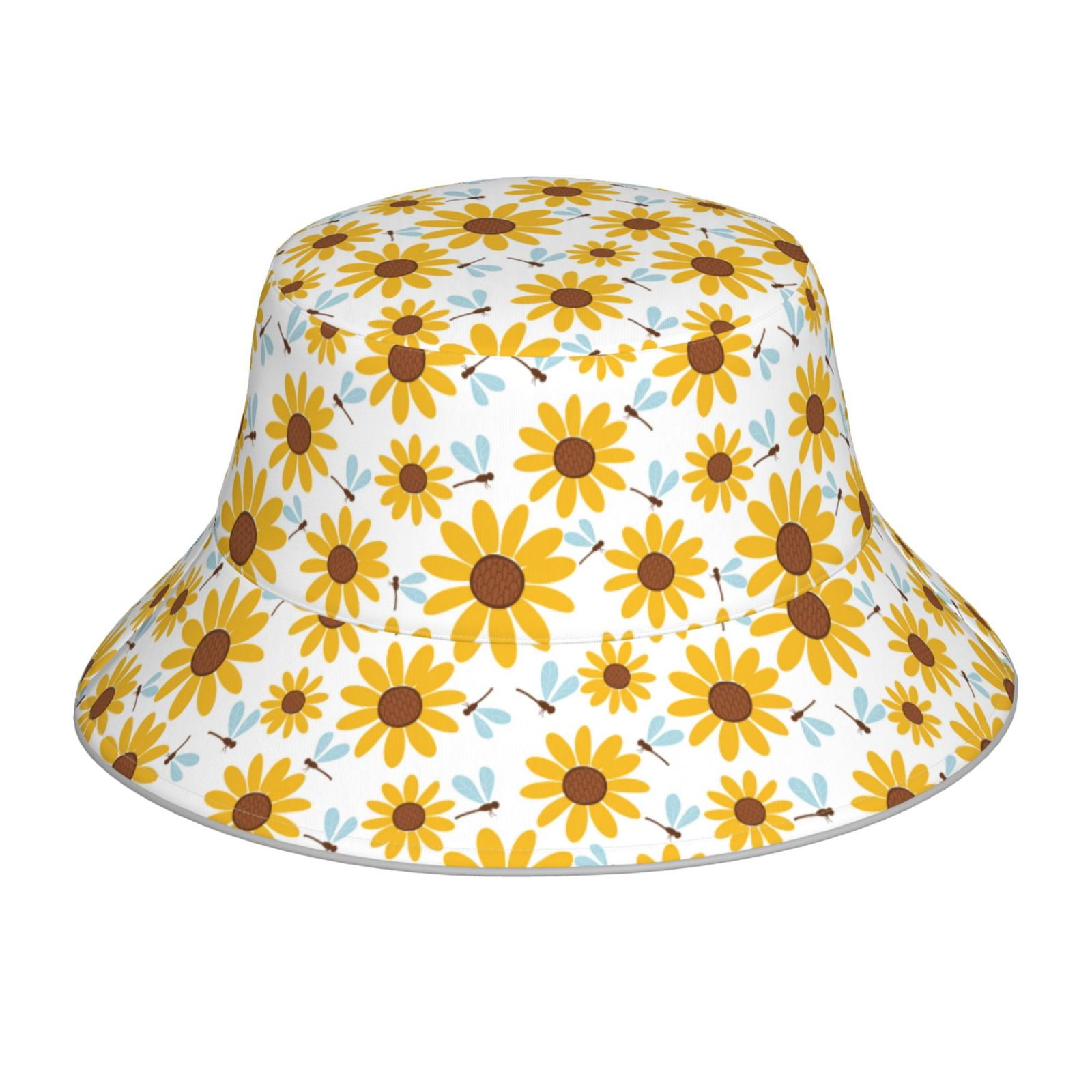 Honeii Sunflowers for Unisex Bucket Hat Waterproof Rain Hat Reversible ...