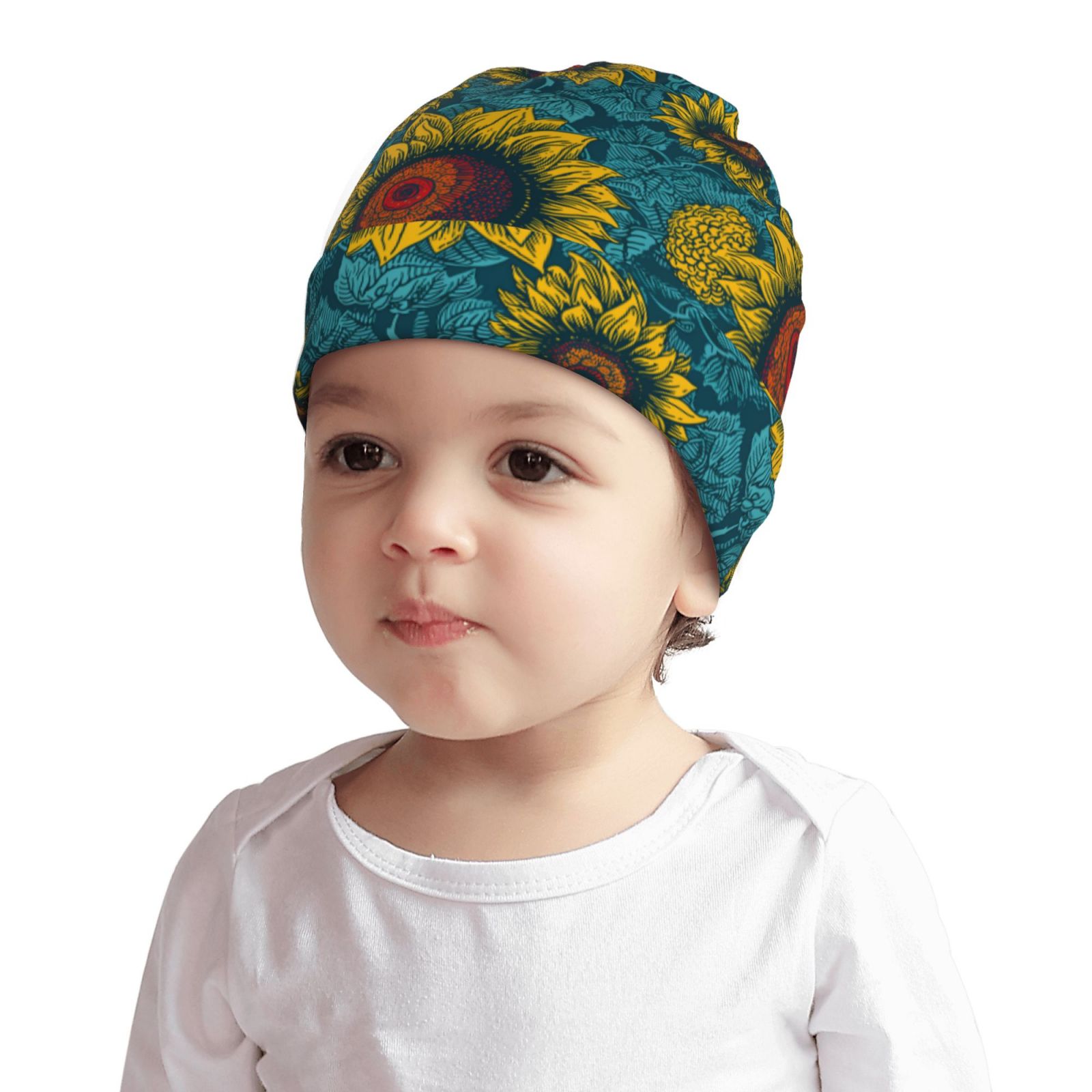 Honeii Sunflowers or Baby Beanie 0-6 Months 6-12-24 Months Kids Winter ...