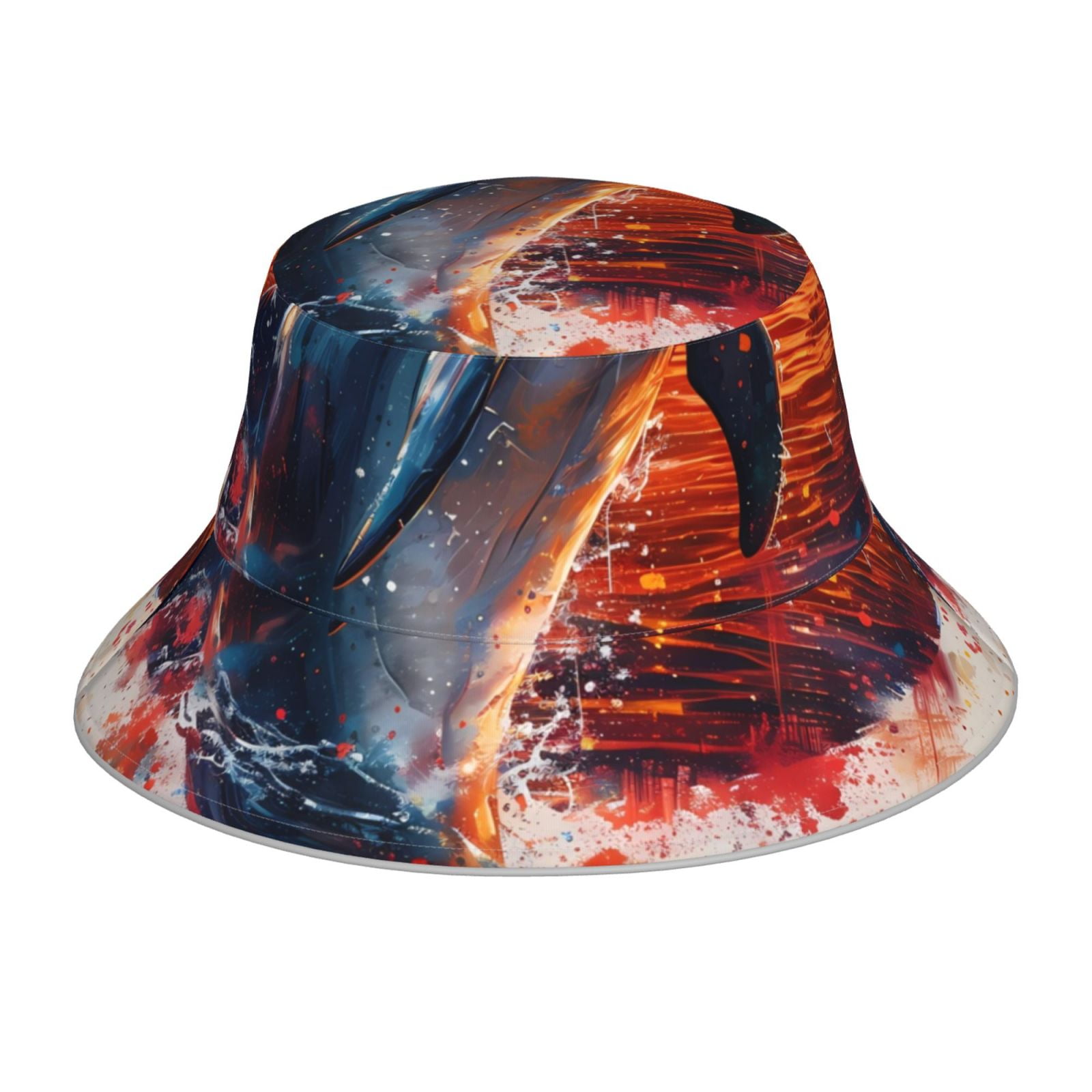 Honeii Sunset Ocean Watercolor Dolphin for Unisex Bucket Hat Waterproof ...