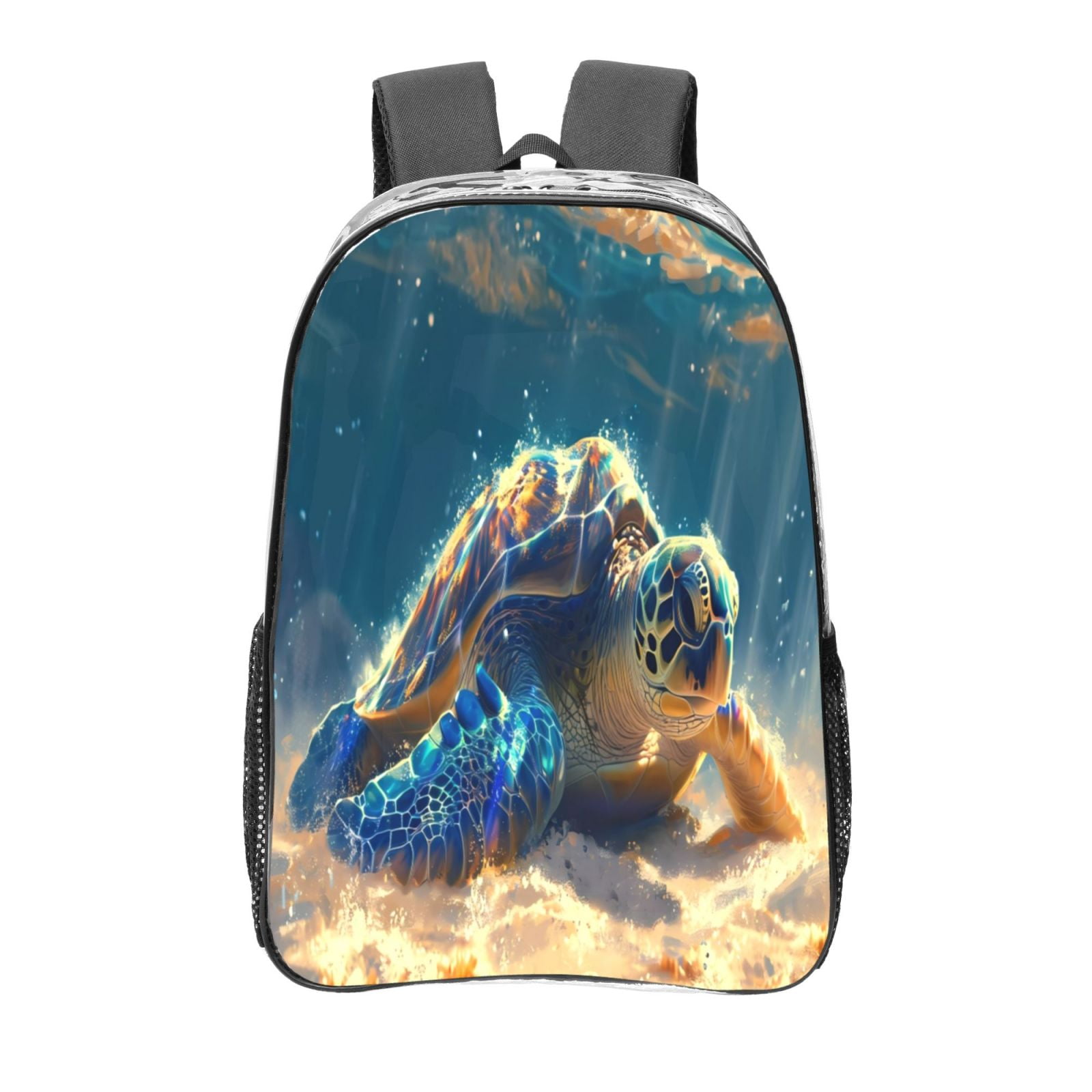 Honeii Sunshine Underwater Sand Turtle Print Clear Backpack Heavy Duty ...