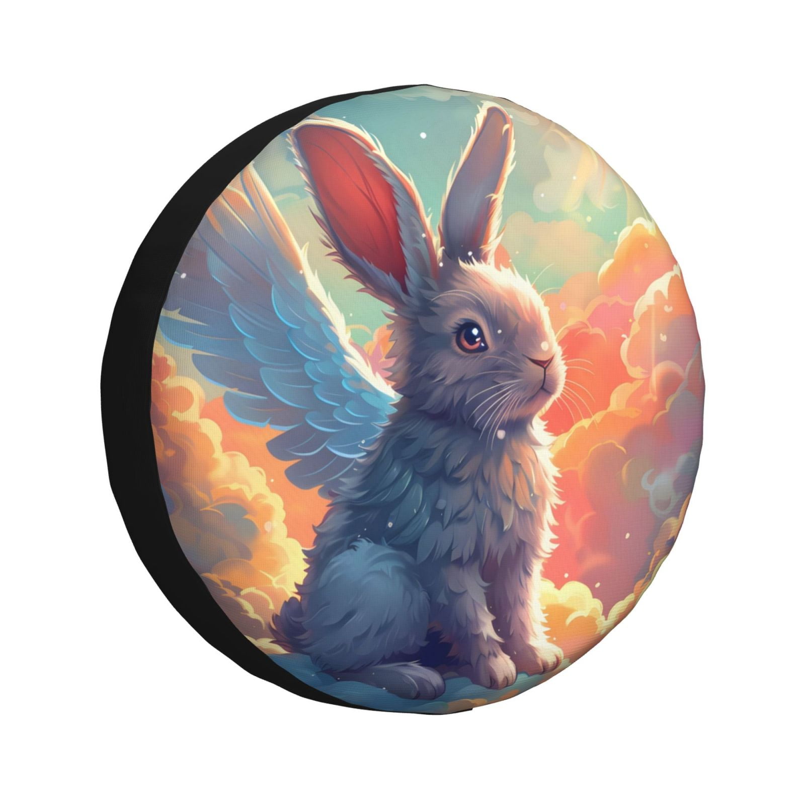 Honeii Sunshine Winged Rabbit Print Tire Covers, Waterproof Anti-UV Sun ...