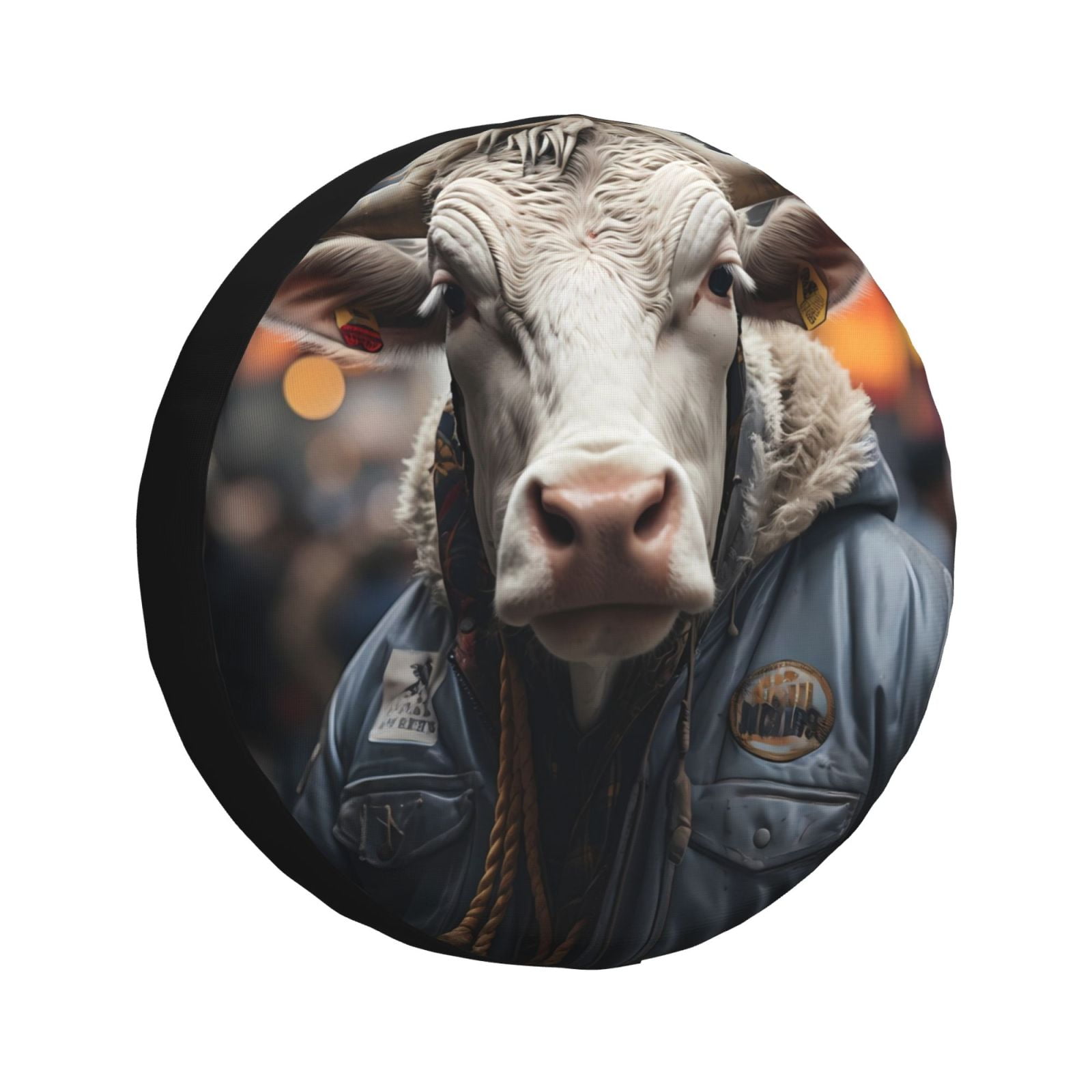 Honeii Surrealist Cow Print Tire Covers, Waterproof Anti-UV Sun Snow ...