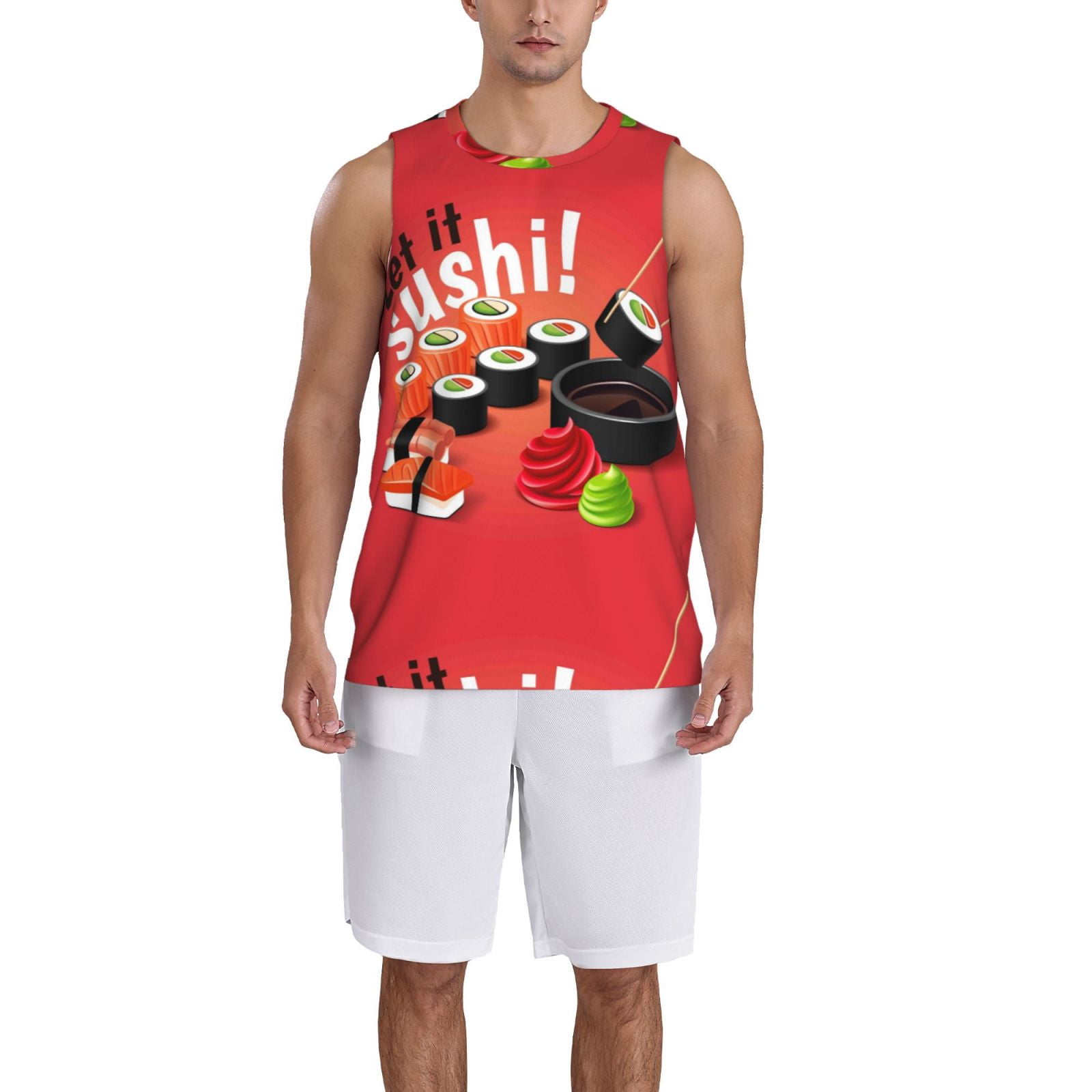 Honeii Sushi print basktball shirt for men and women, Unisex basketball ...