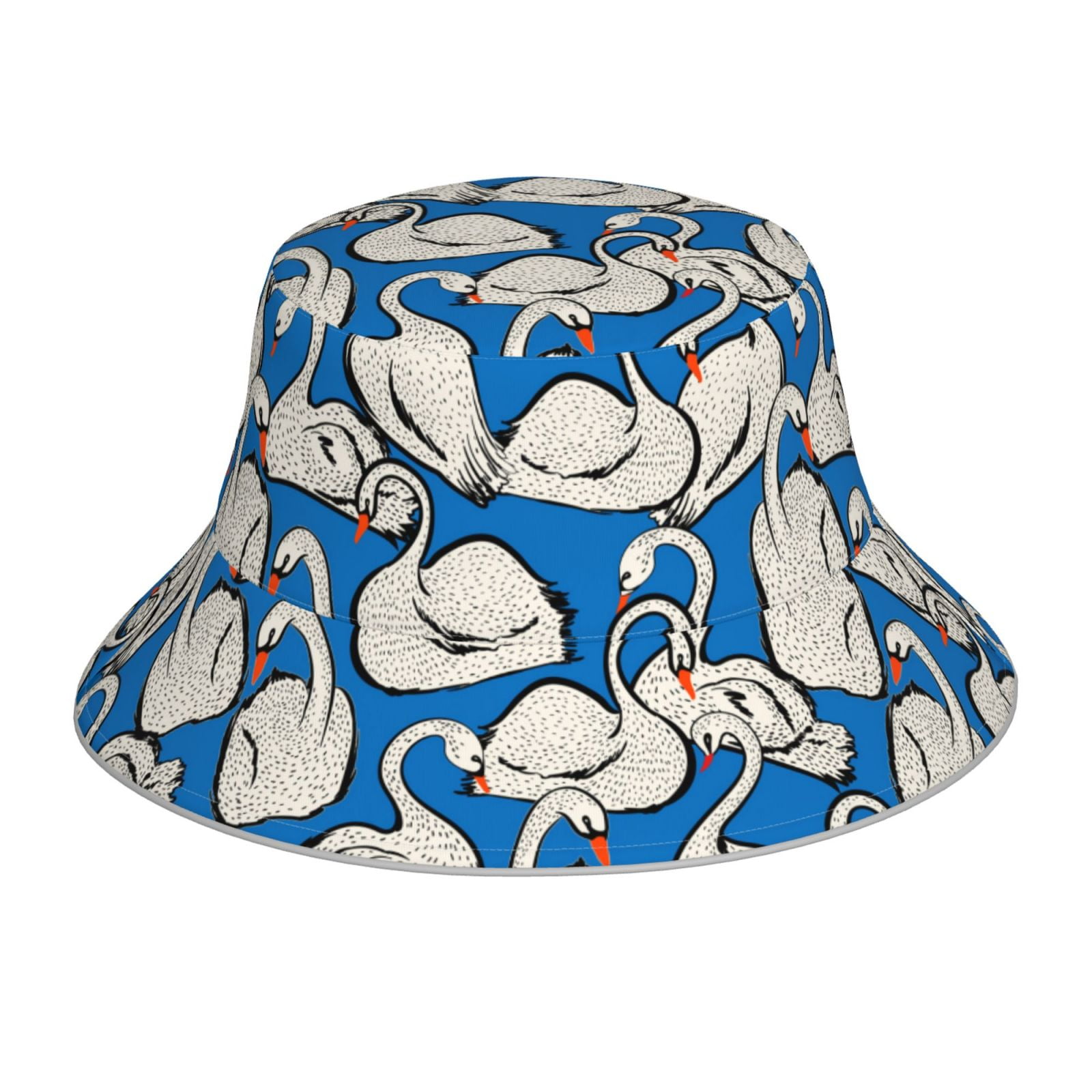 Honeii Swan Birds for Unisex Bucket Hat Waterproof Rain Hat Reversible ...