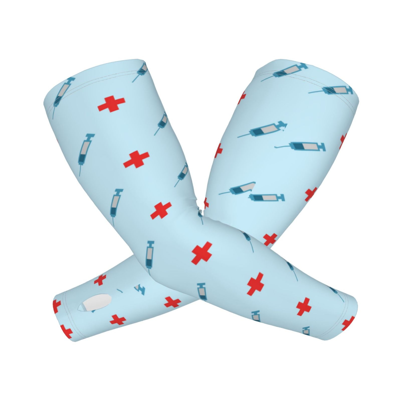 Honeii Syringe And Red Cross Print Cooling Sleeves for Sun Protection ...