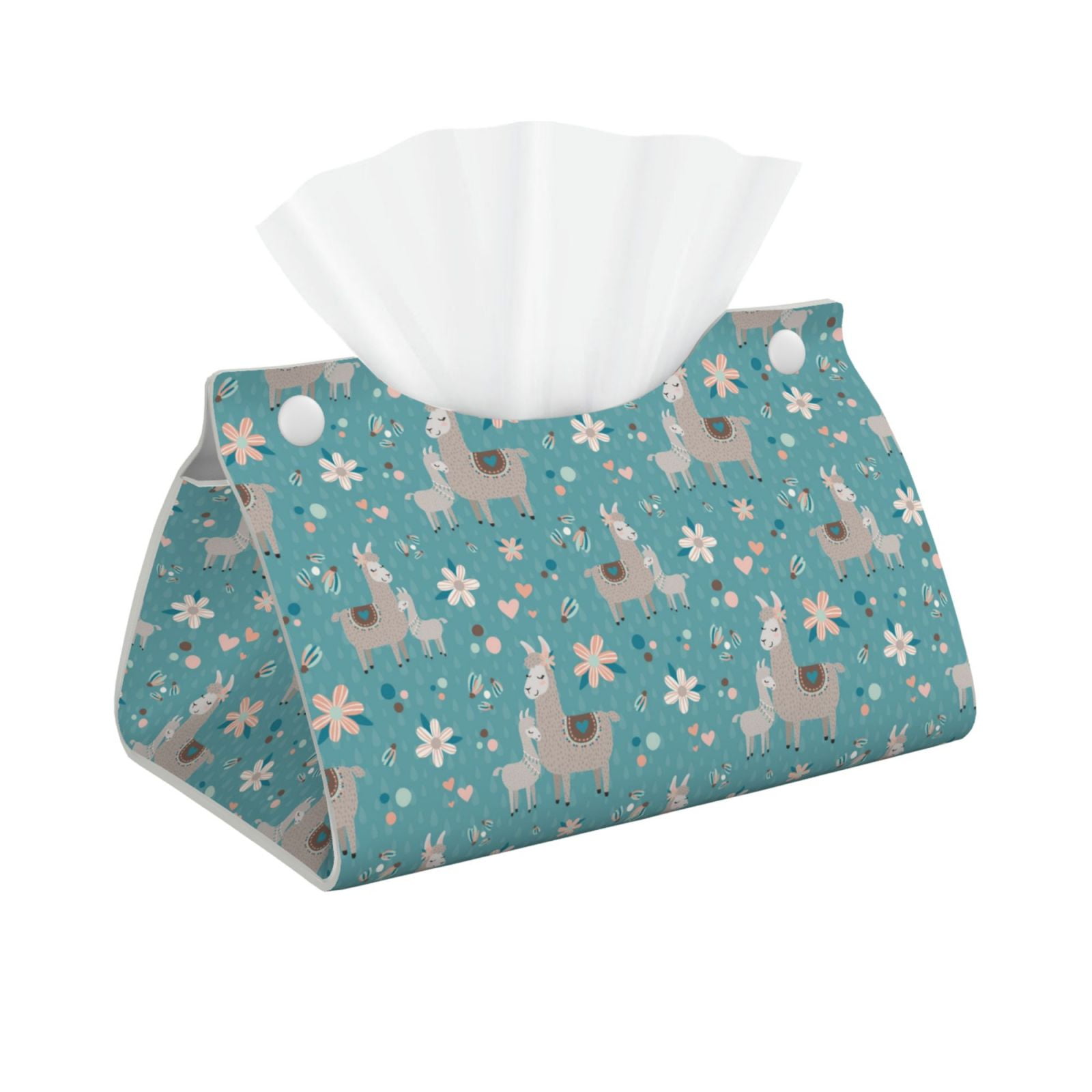 Honeii Teal Mama Llama for Tissue Box Cover/Holder - Covers Rectangular ...